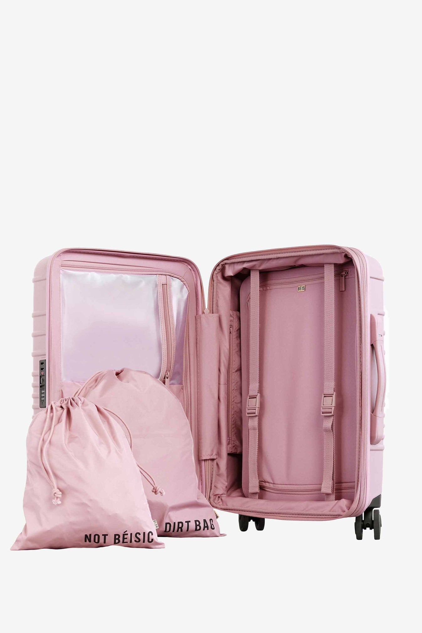 BÉIS 'The Carry-On Roller' in Atlas Pink - Pink Carry On Suitcase ...