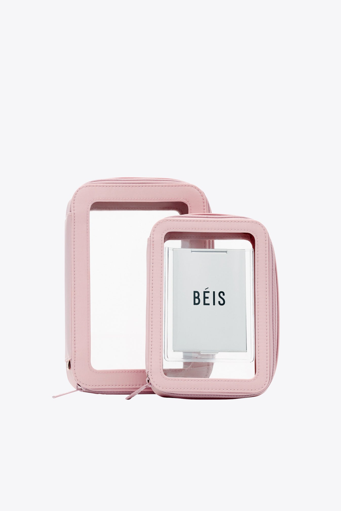BÉIS 'The In Flight Cosmetic Set' in Atlas Pink - Pink Carry On Makeup ...