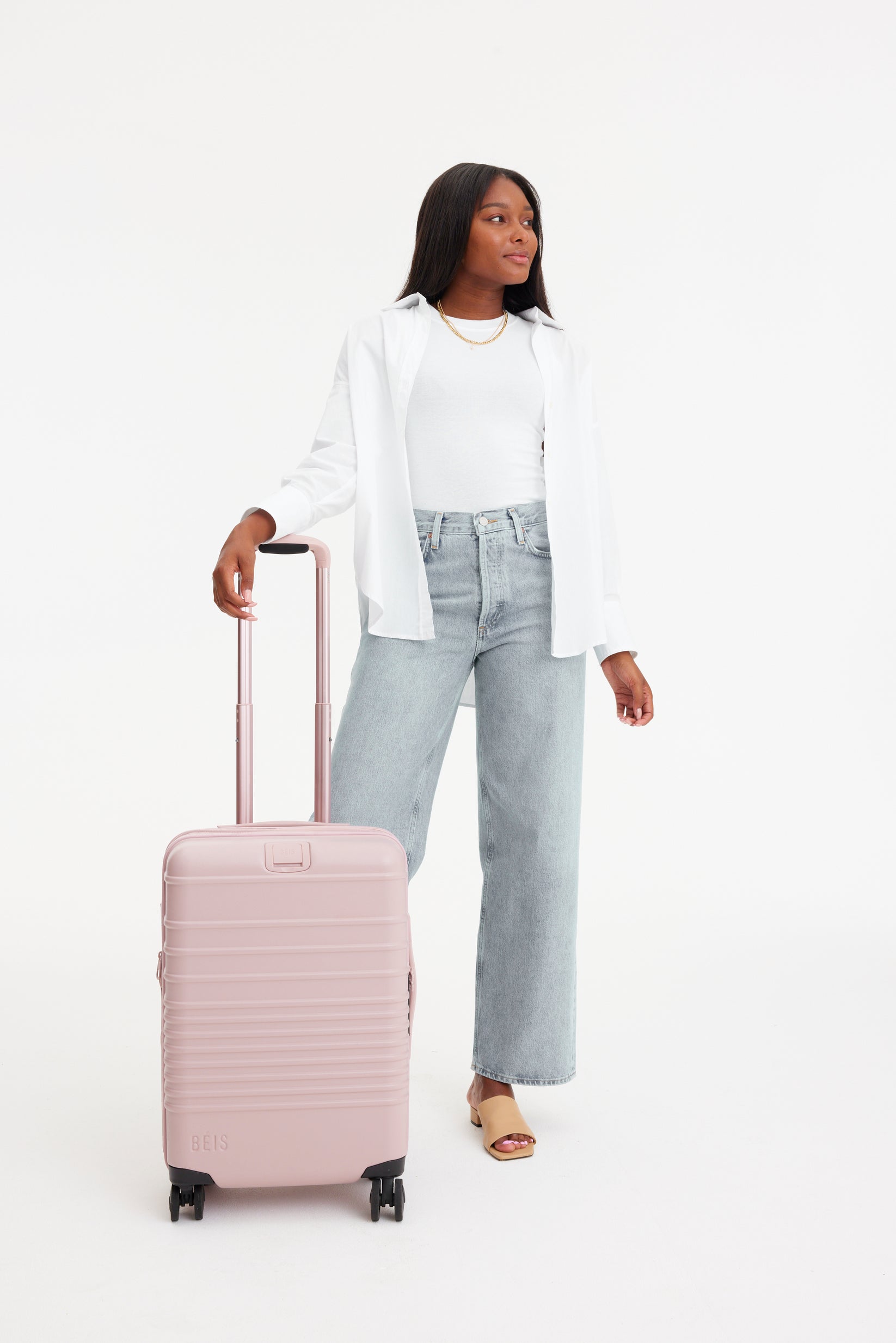 BÉIS 'The Carry-On Roller' in Atlas Pink - Pink Carry On Suitcase ...