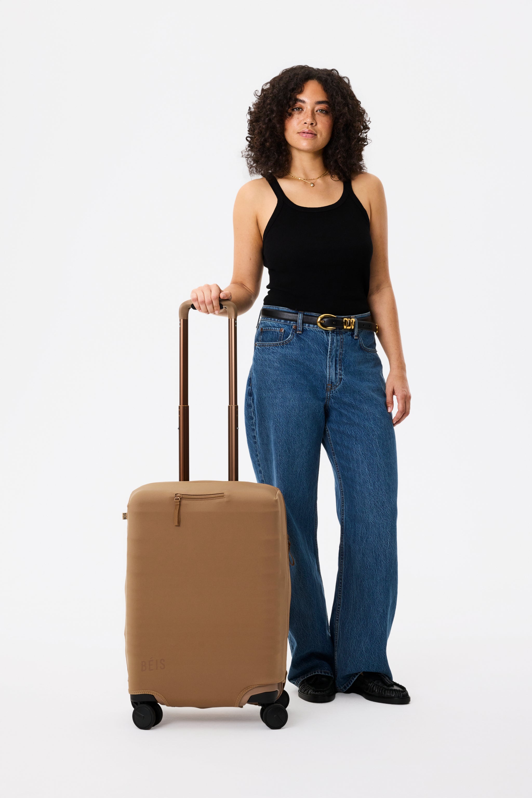 BÉIS 'The Carry-On Luggage Cover' in Camel - Carry On Luggage Cover ...