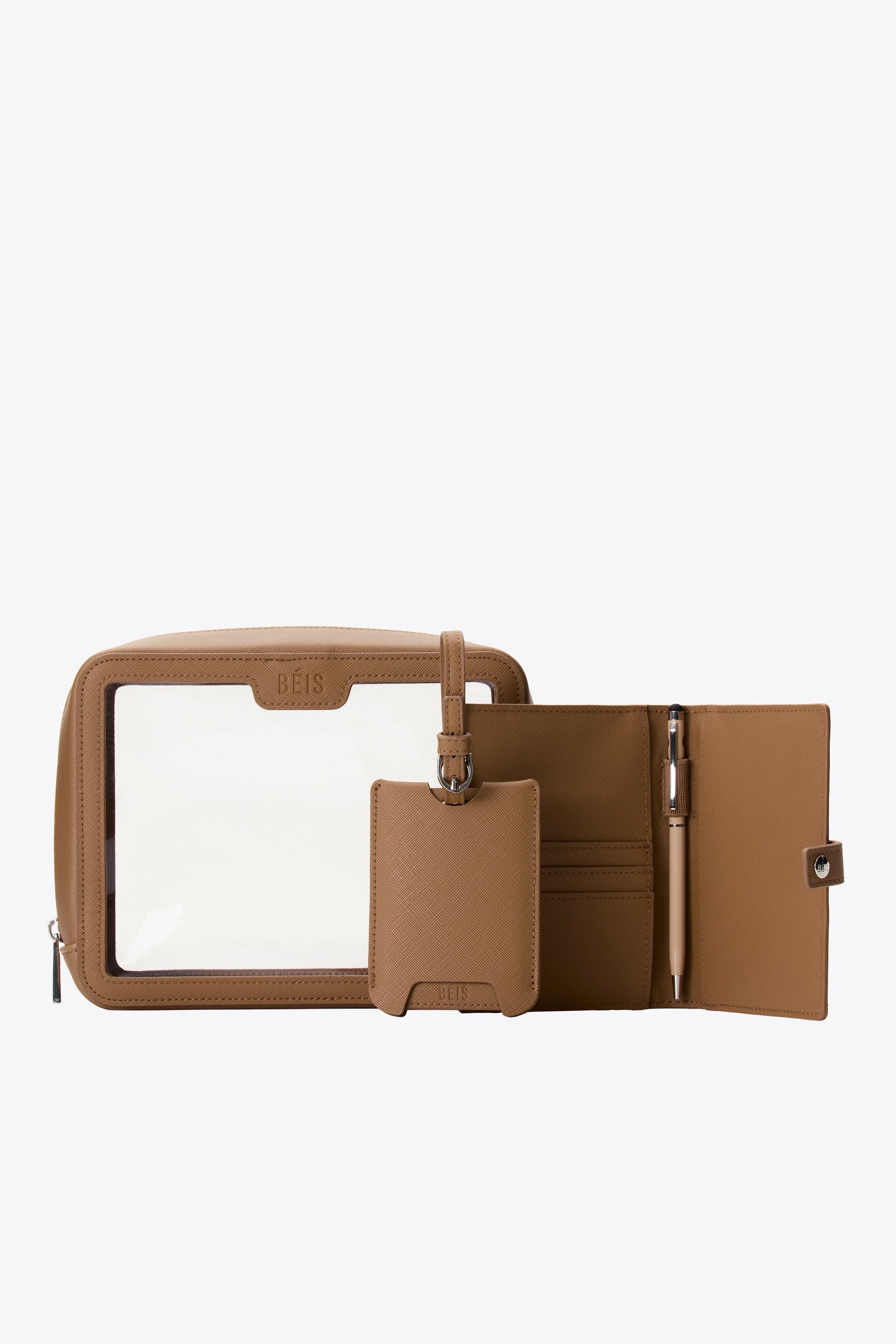 BÉIS 'The Luggage Tag & Passport Set' in Camel - Passport Holder ...