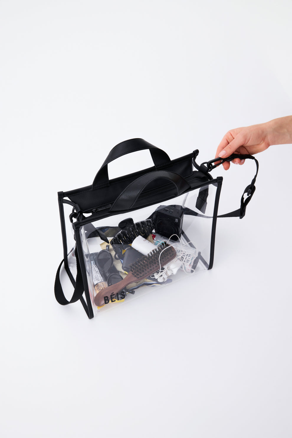 BÉIS 'The Stadium Tote'' in Clear with Black Trim - Clear Stadium Bags ...