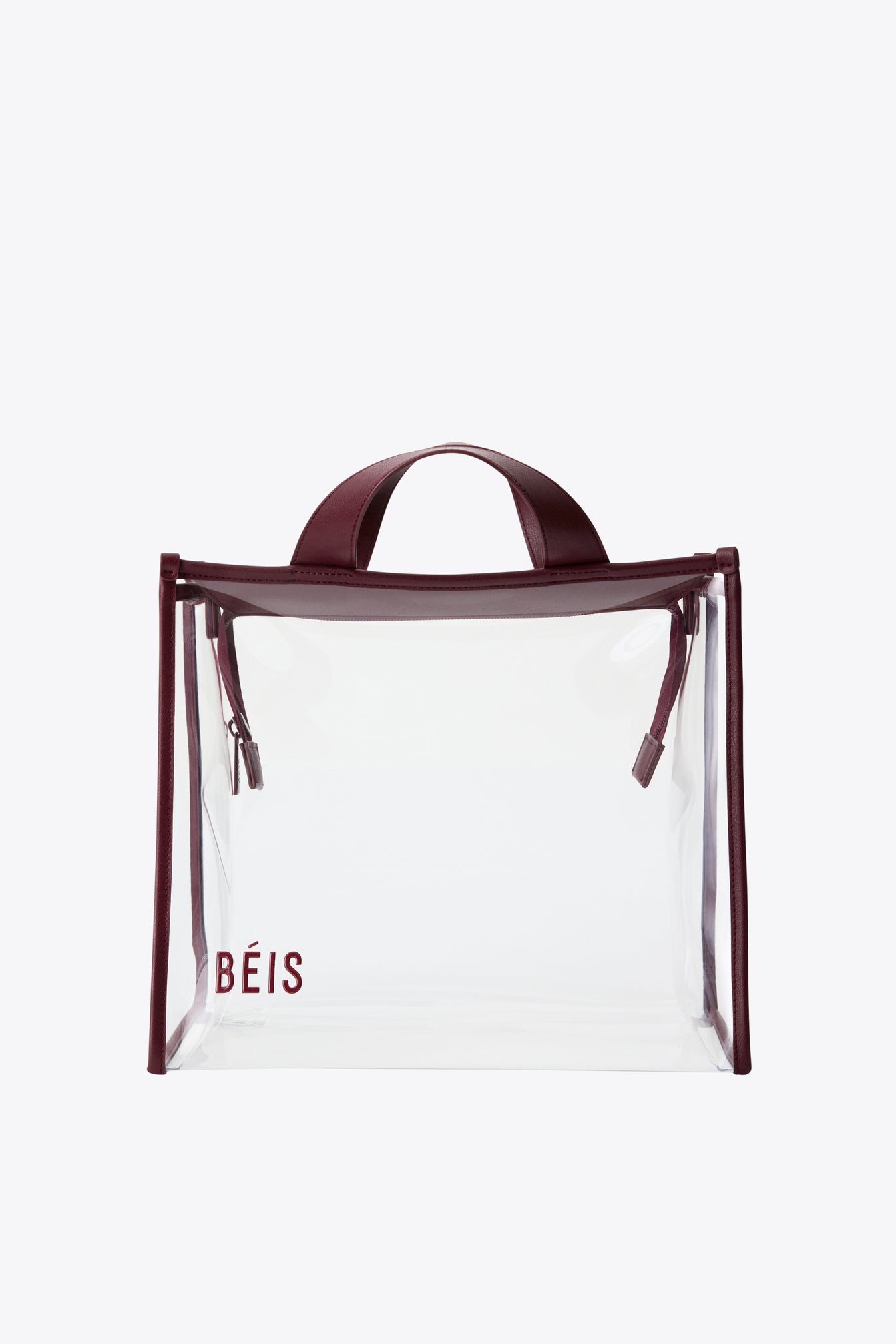 BÉIS 'The Stadium Tote'' in Clear with Burgundy Trim - Clear Stadium ...
