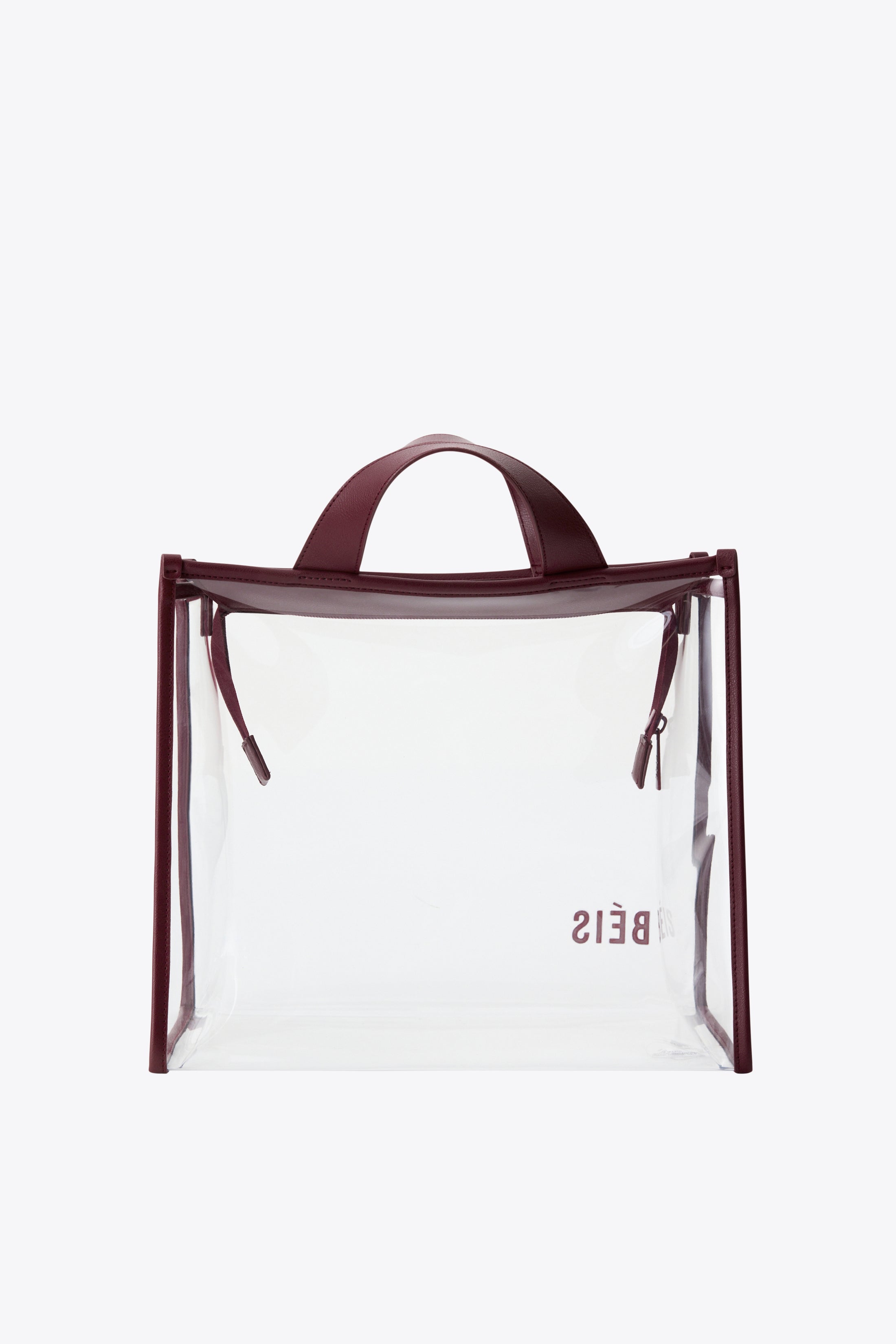 BÉIS 'The Stadium Tote'' in Clear with Burgundy Trim - Clear Stadium ...