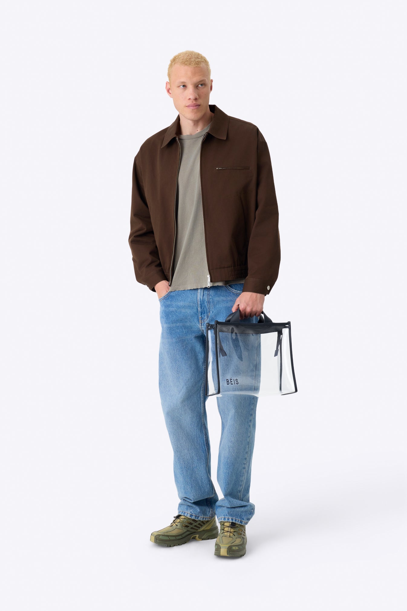 BÉIS 'The Stadium Tote'' in Clear with Navy Trim - Clear Stadium Bags ...