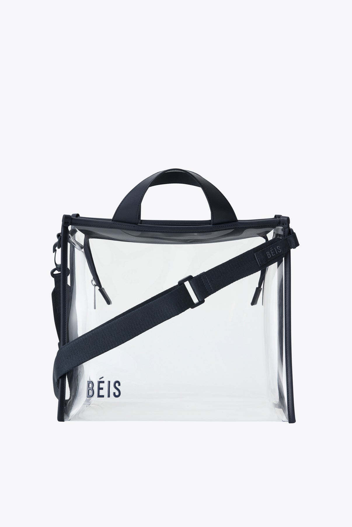 BÉIS 'The Stadium Tote'' in Clear with Navy Trim - Clear Stadium Bags ...