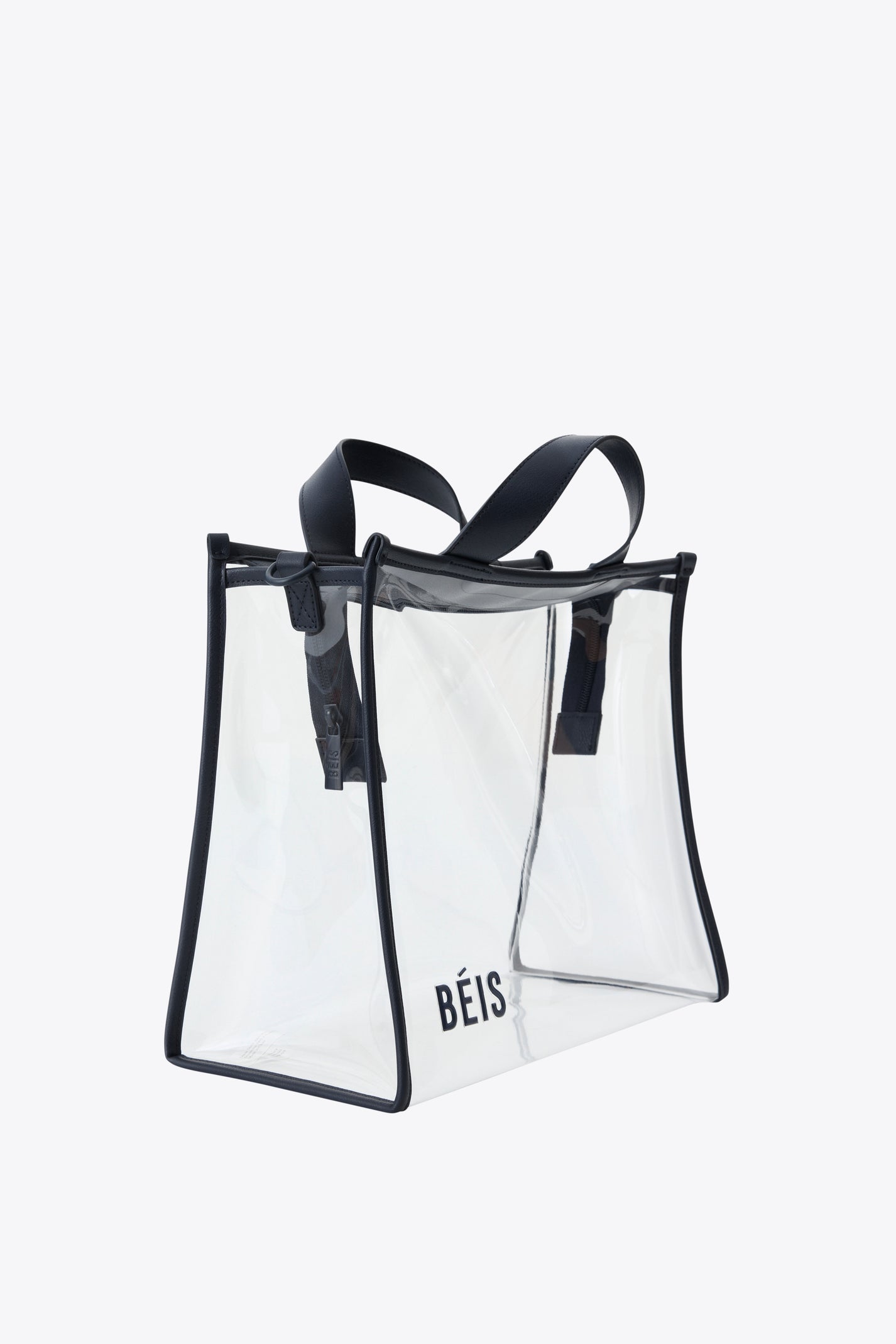 BÉIS 'The Stadium Tote'' in Clear with Navy Trim - Clear Stadium Bags ...