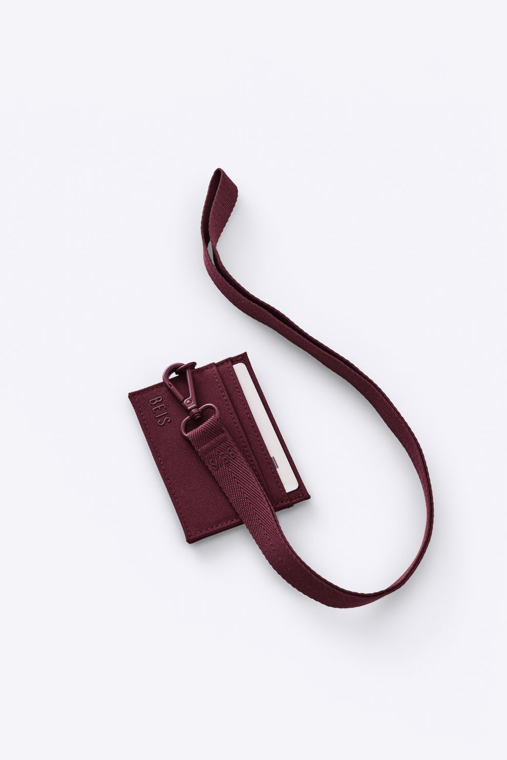BÉIS 'The ID Card Holder' in Burgundy - Crossbody Wallet Purse in Dark Red