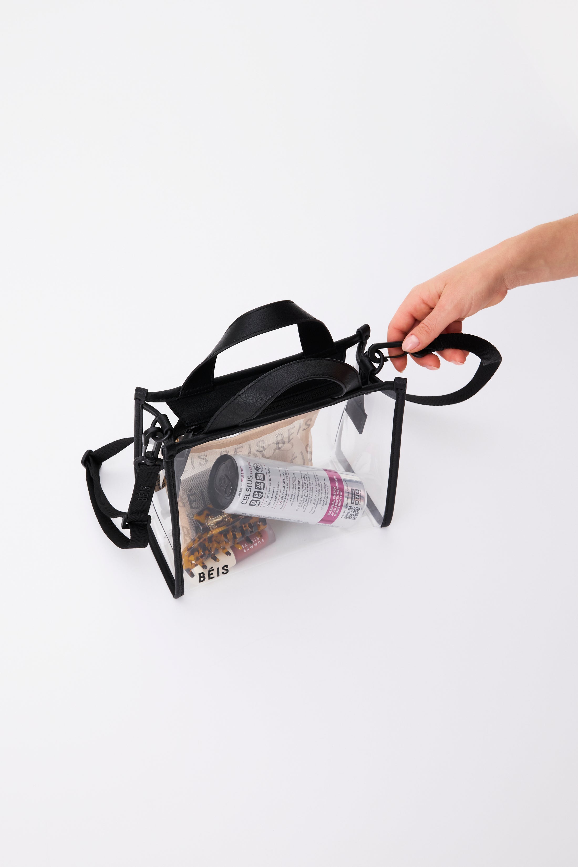 BÉIS 'The Stadium Crossbody'' in Clear with Black Trim - Small Clear ...