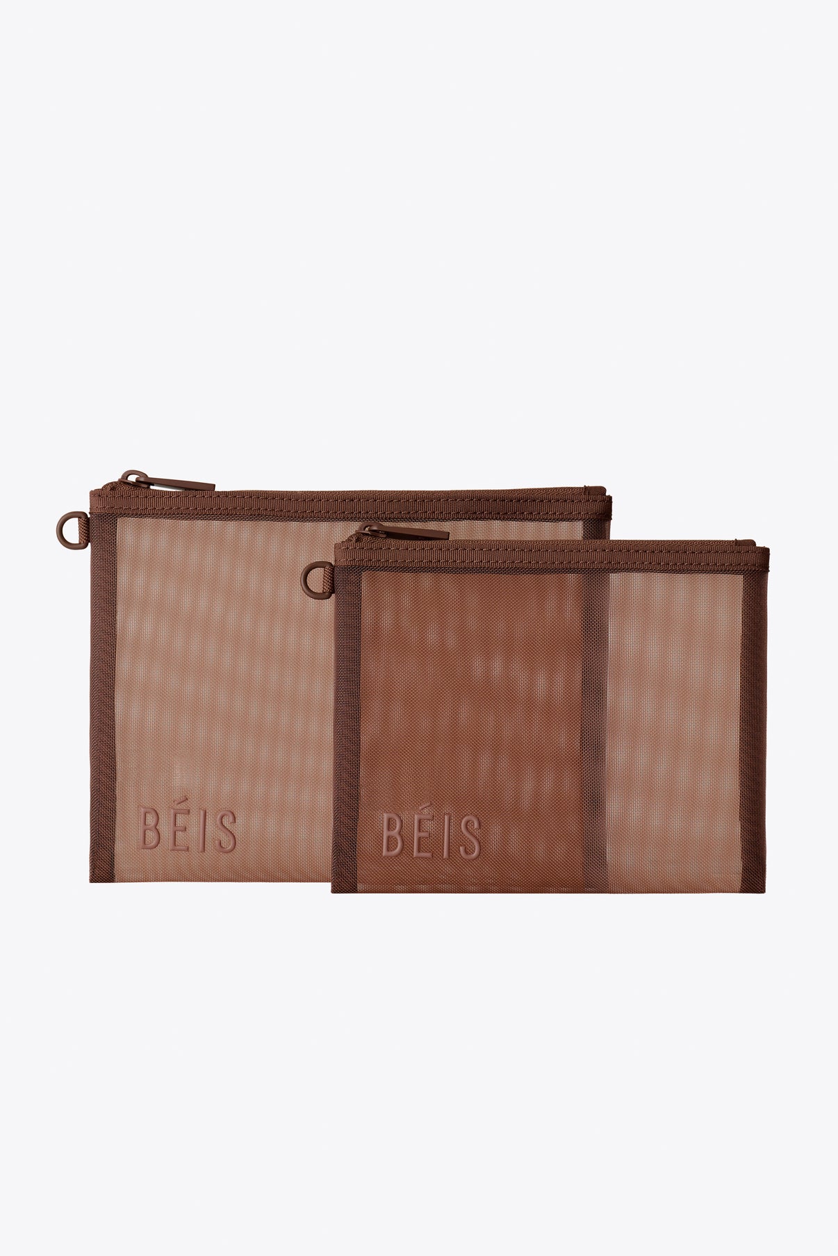 BÉIS 'The Mesh Pouch Duo' in Maple - Mesh Travel Bags With Zippers For ...