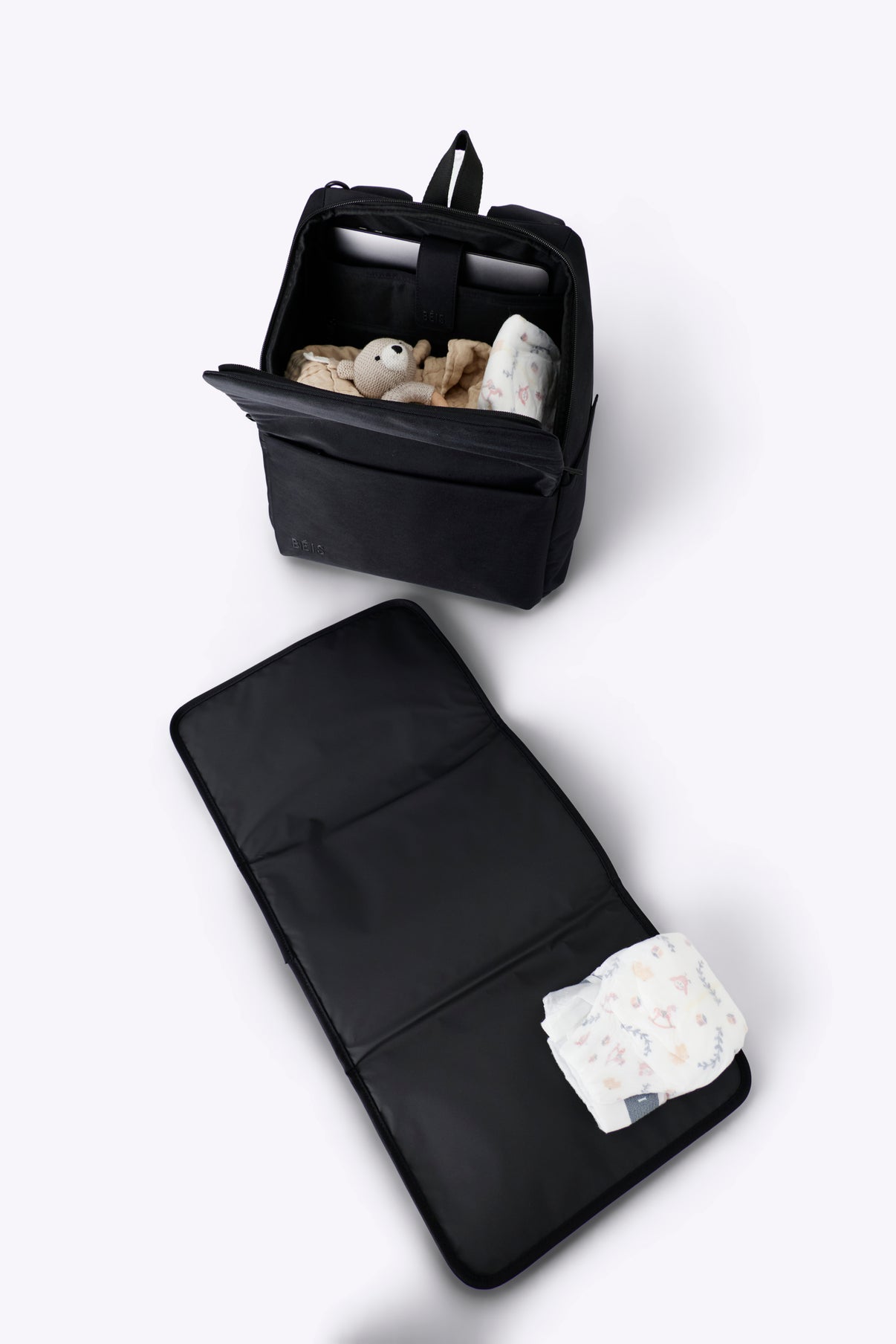 The Everyday Diaper Backpack in Black Nylon