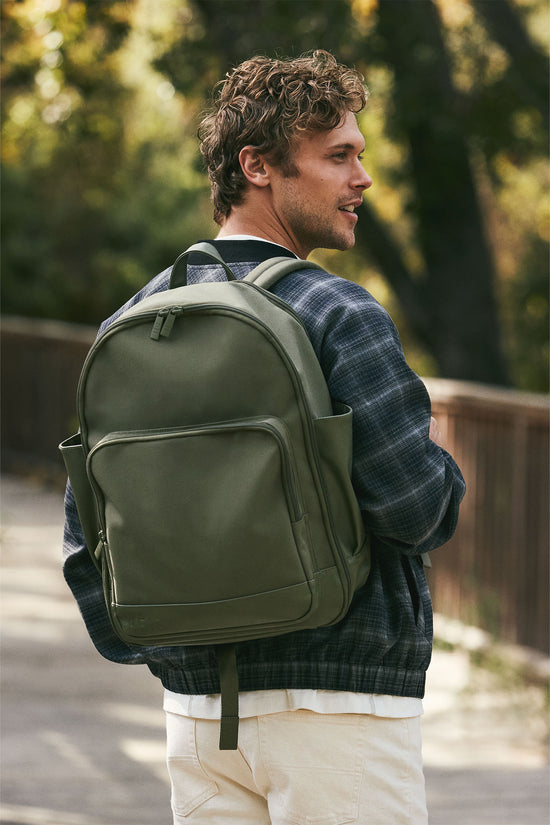 BÉIS 'The Backpack' in Olive - Olive Green Travel Backpack & Computer ...