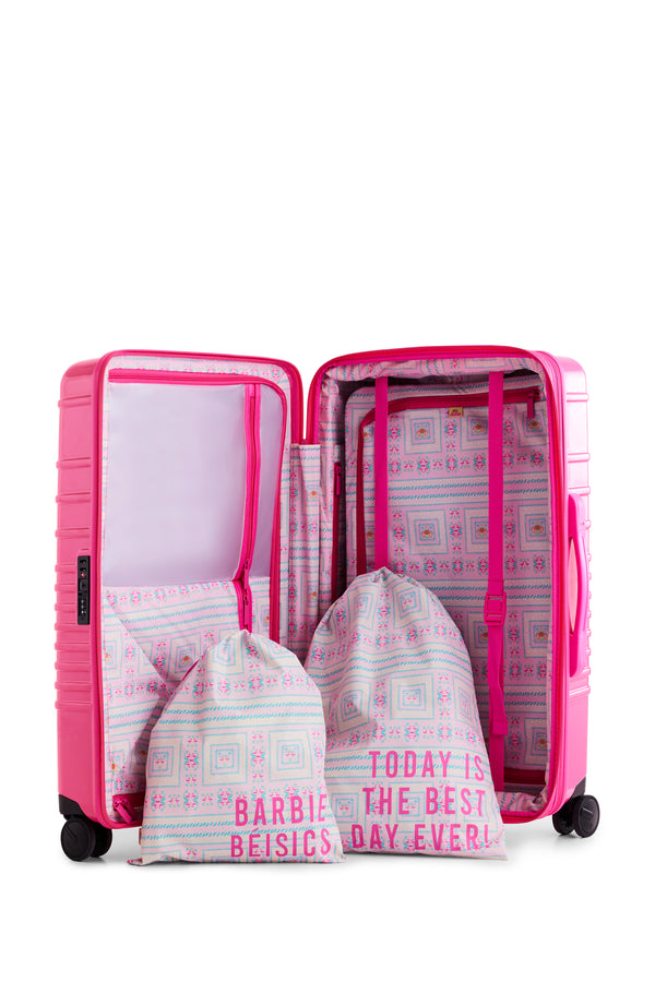 BÉIS 'The Medium Check In Roller' in Barbie™ Pink - 26" Checked Pink ...