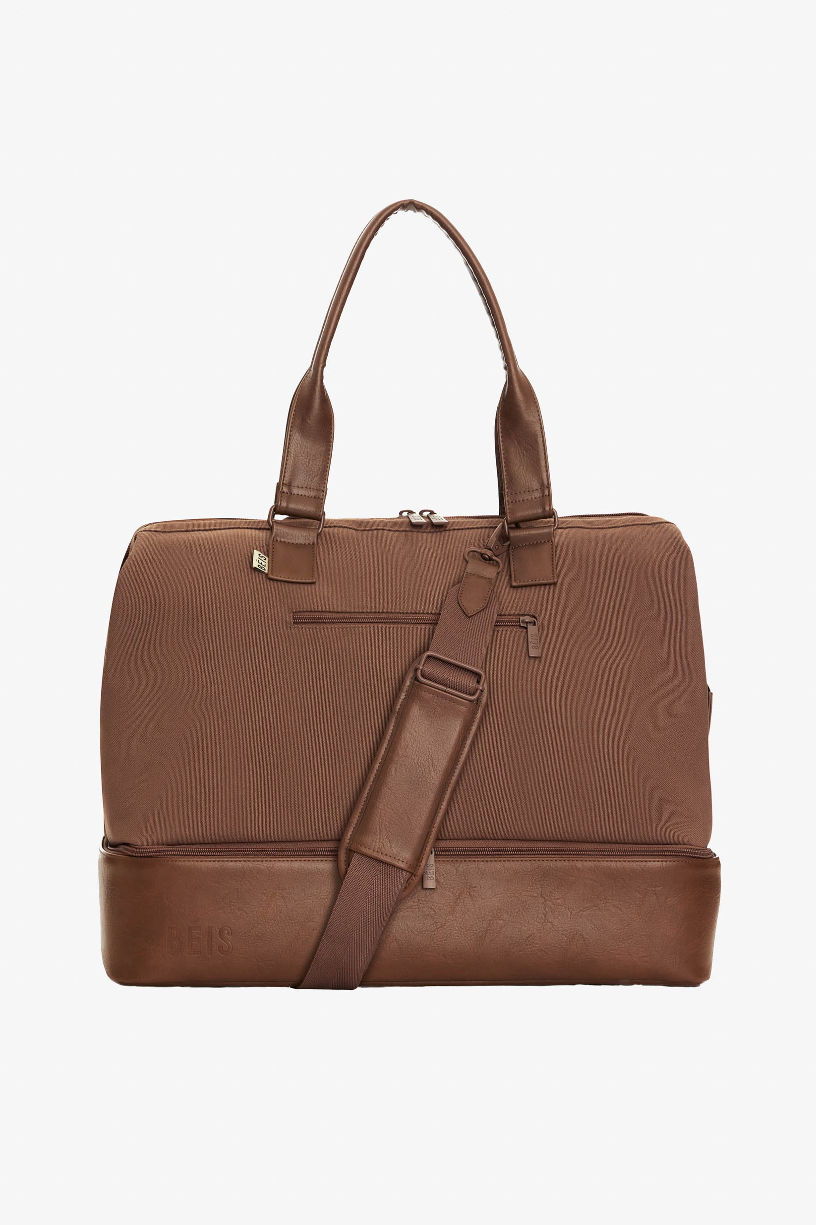 BÉIS 'The Weekender' in Maple - Brown Weekend Bag & Overnight Travel Bag