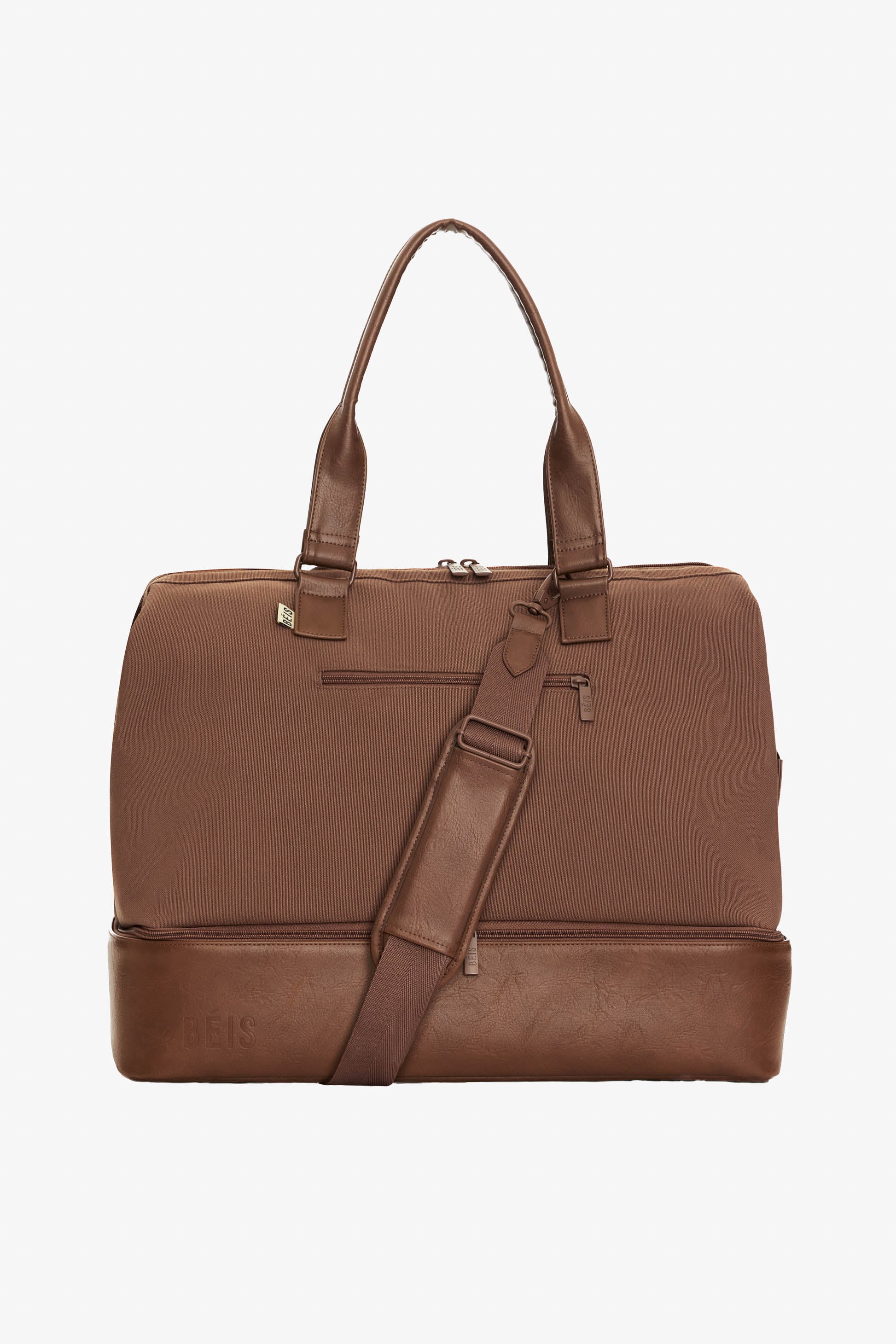 BÉIS 'The Weekender' in Maple - Brown Weekend Bag & Overnight Travel Bag
