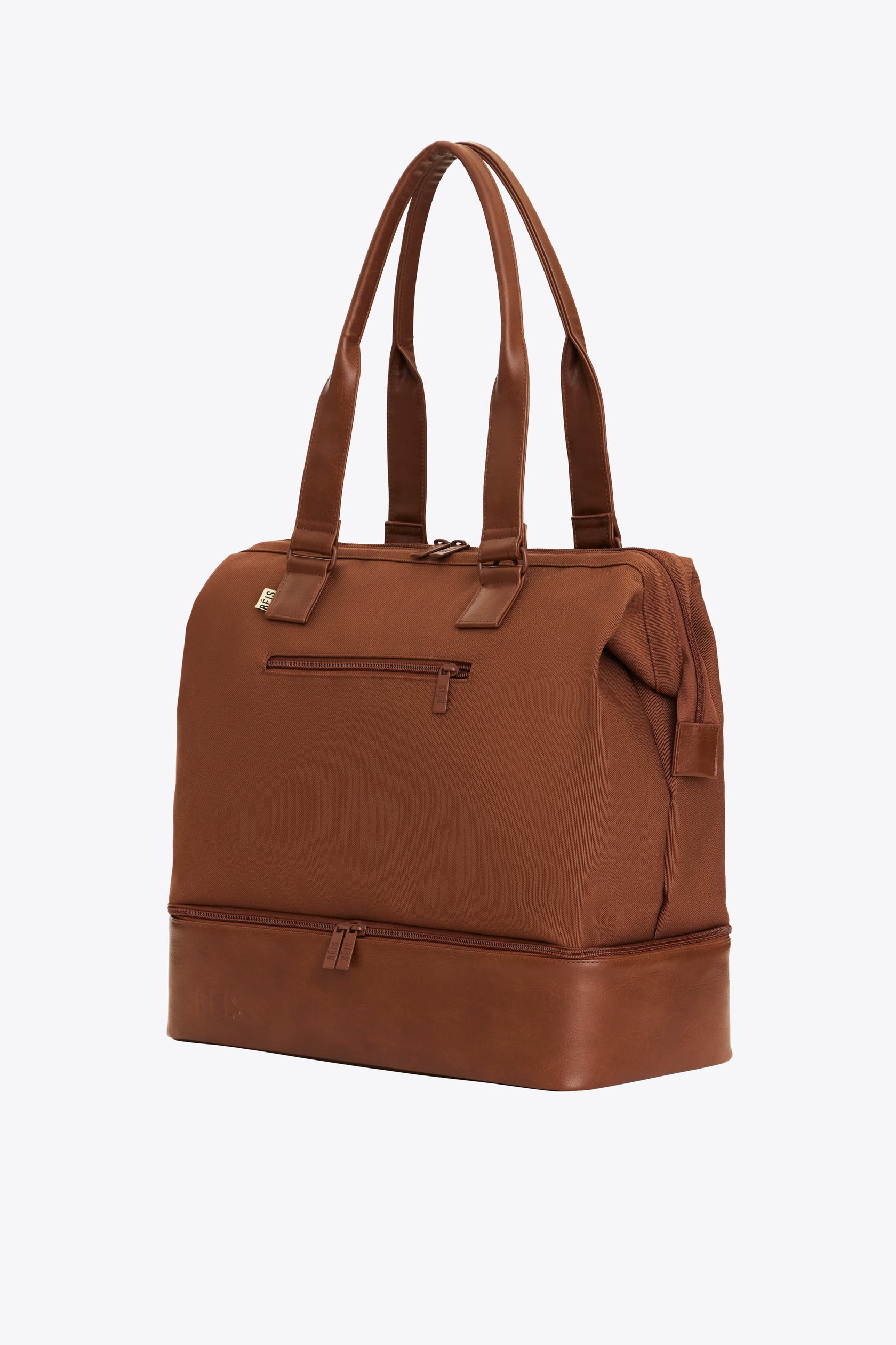 BÉIS 'The Mini Weekender' in Maple - Small Brown Overnight & Weekend Bag