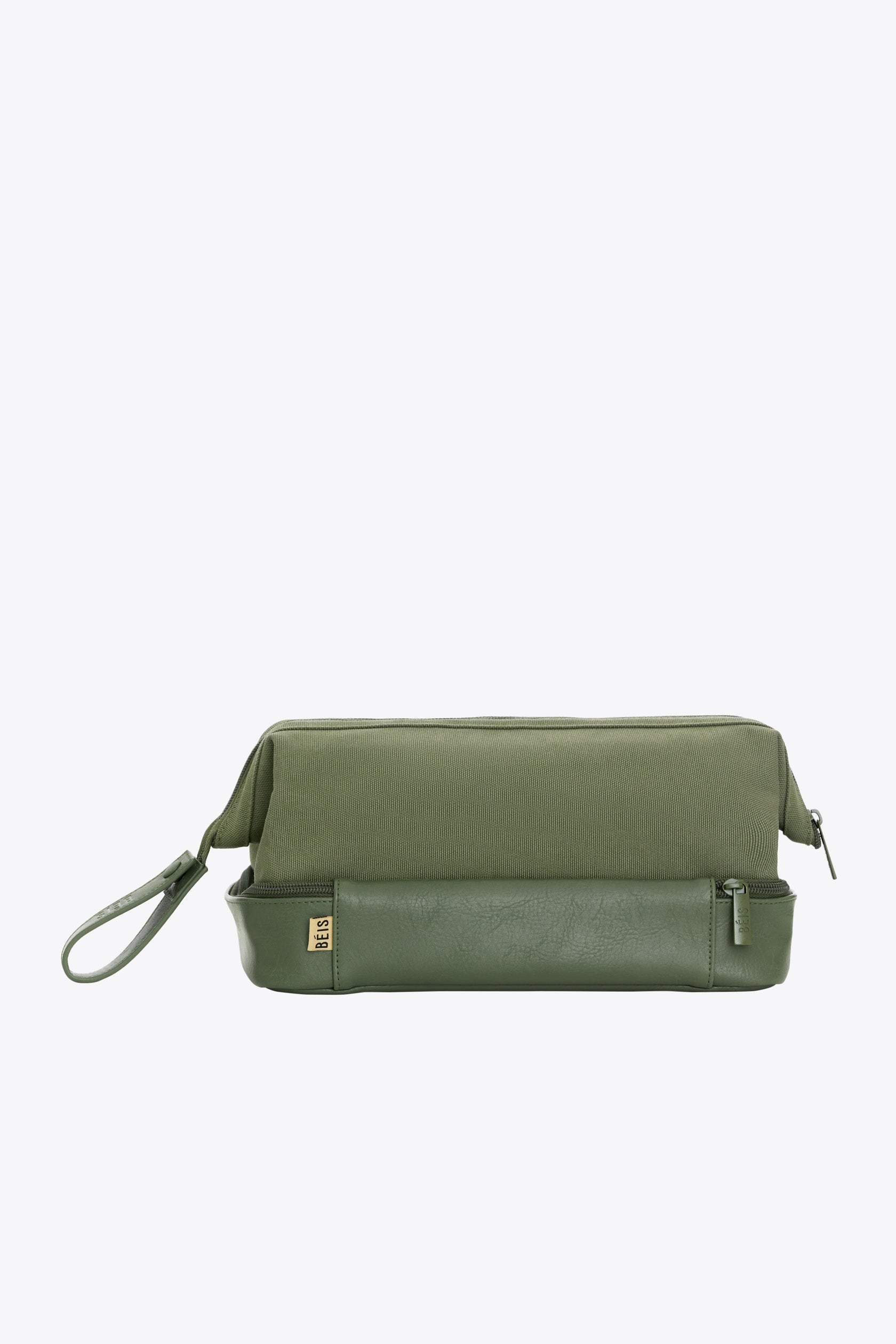 BÉIS 'The Dopp Kit' in Olive - Olive Green Dopp Kit & Toiletry Bag