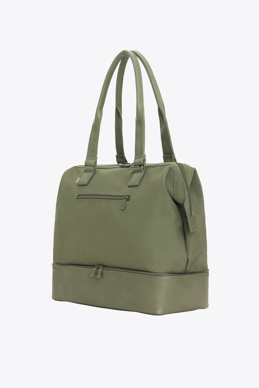 BÉIS 'The Mini Weekender' in Olive - Small Olive Green Duffle & Weekend Bag