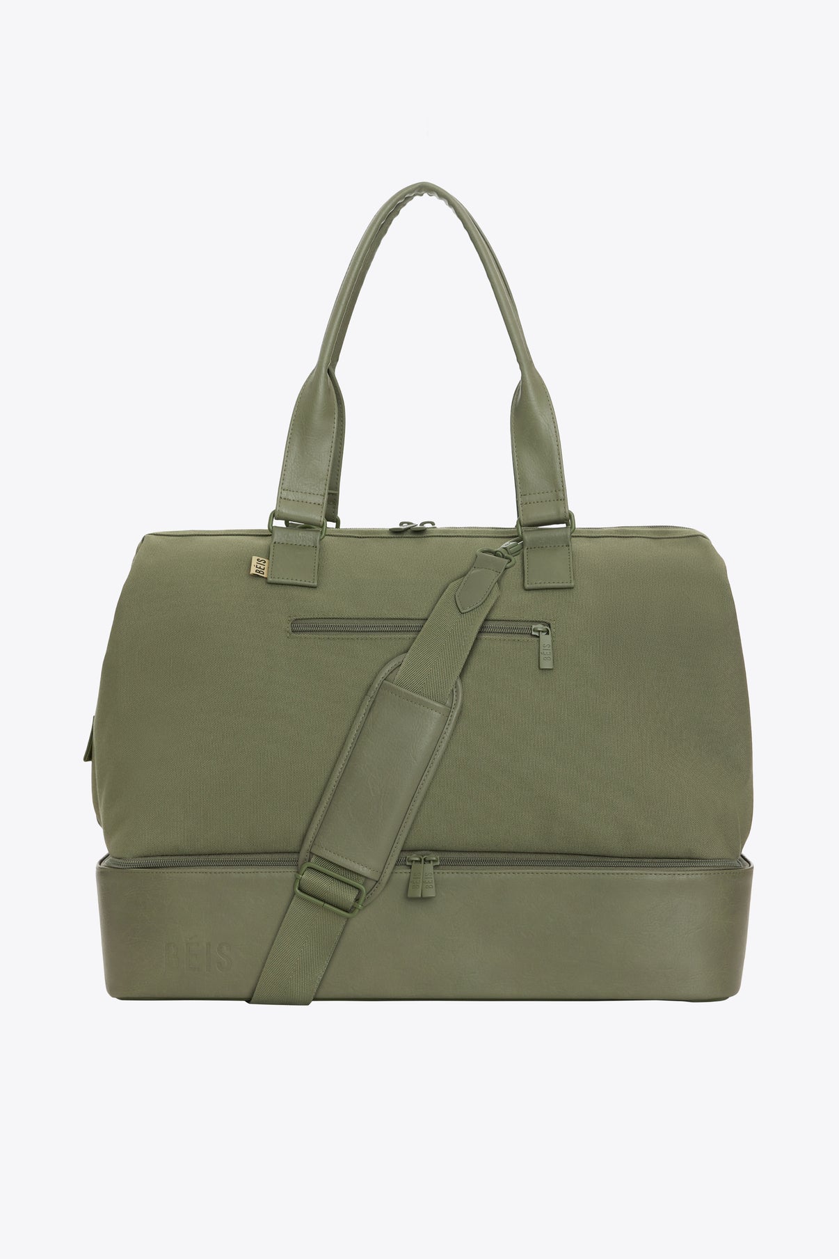 BÉIS 'The Weekender' in Olive - Olive Green Duffle Bag & Weekend Bag