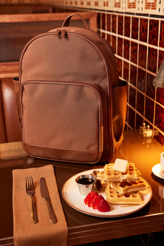 BÉIS 'The Backpack' in Maple - Brown Laptop Backpack for Work & Travel ...