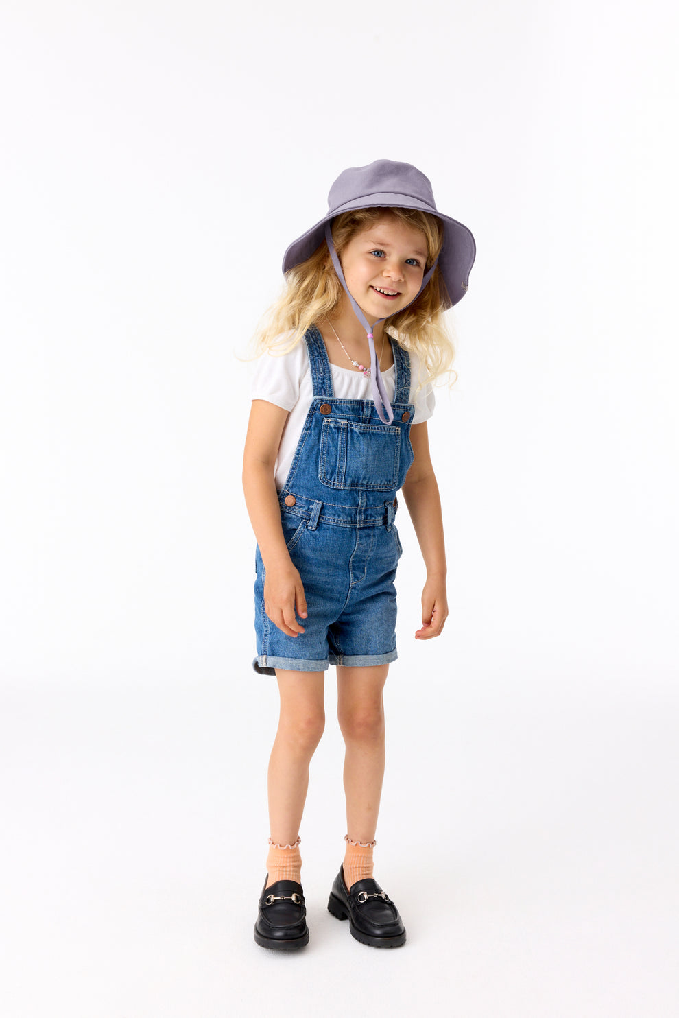 BÉIS 'The Kids Wide Brim Sun Hat' in Lavender - Kids Summer Hat