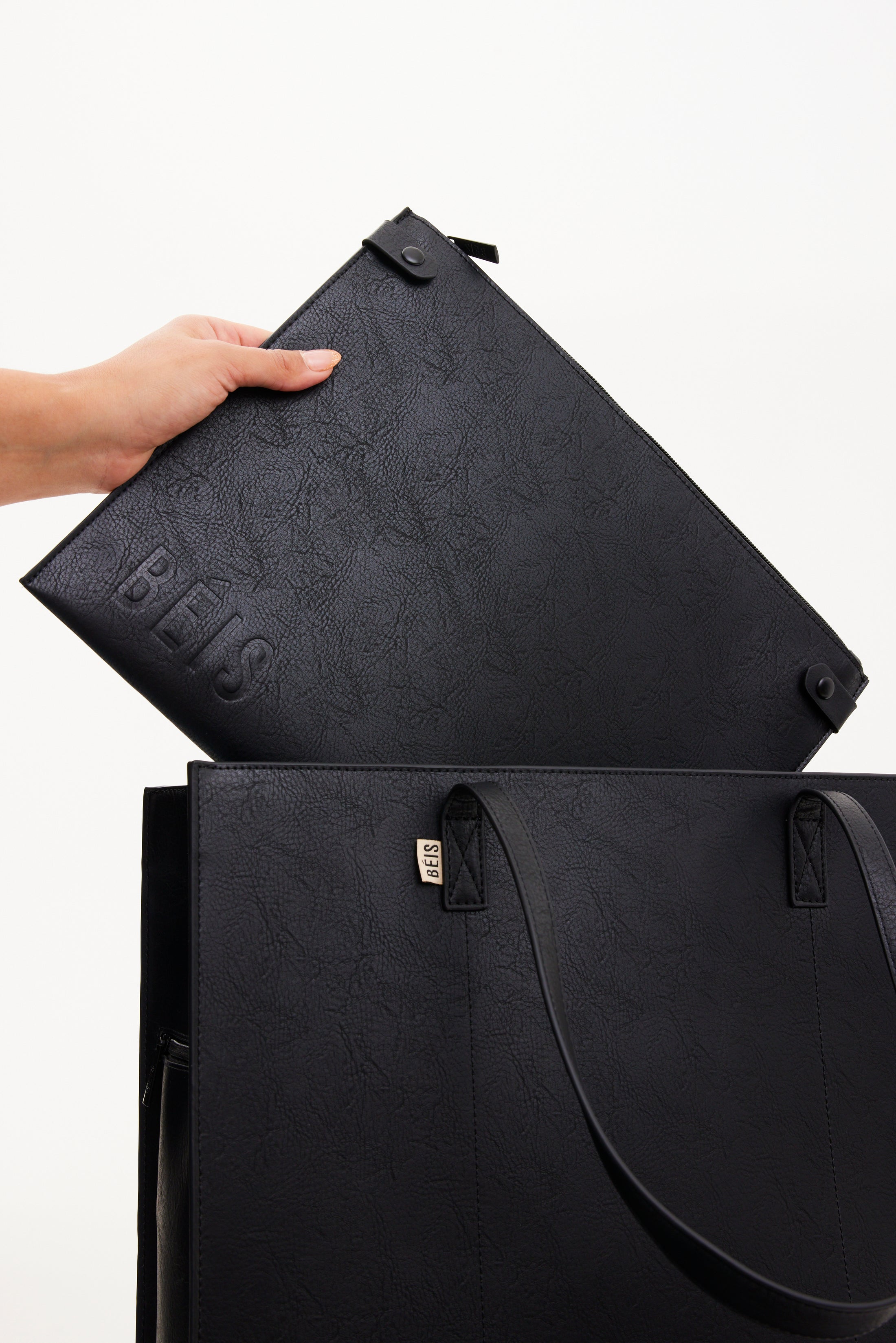 BÉIS 'The Large Work Tote' in Black - Womens Large Laptop Bag in Black