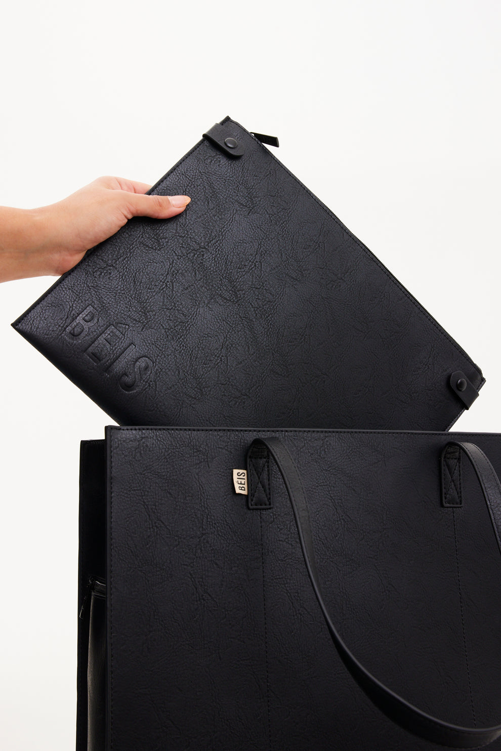 BÉIS 'The Large Work Tote' in Black - Womens Large Laptop Bag in Black