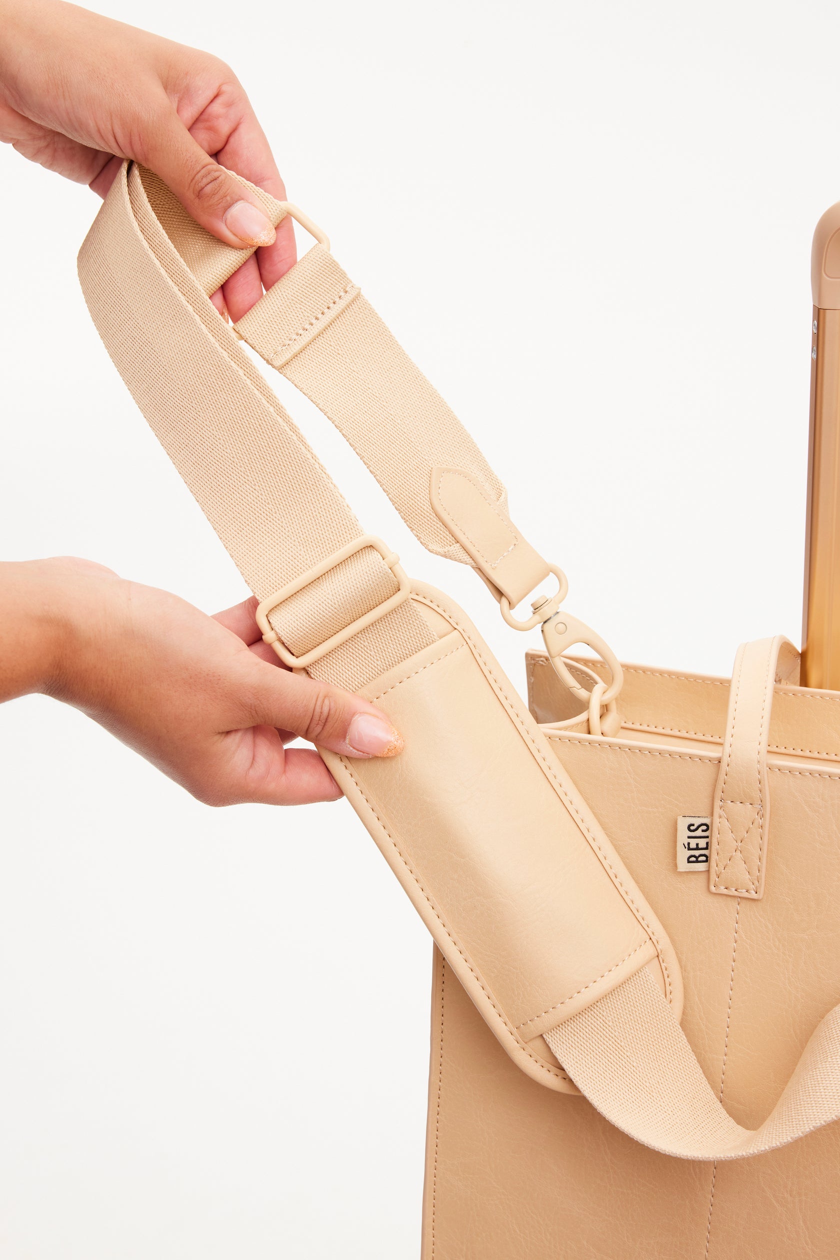 BÉIS 'The Work Tote' in Beige - Beige Small Work Bag For Women & Laptop ...