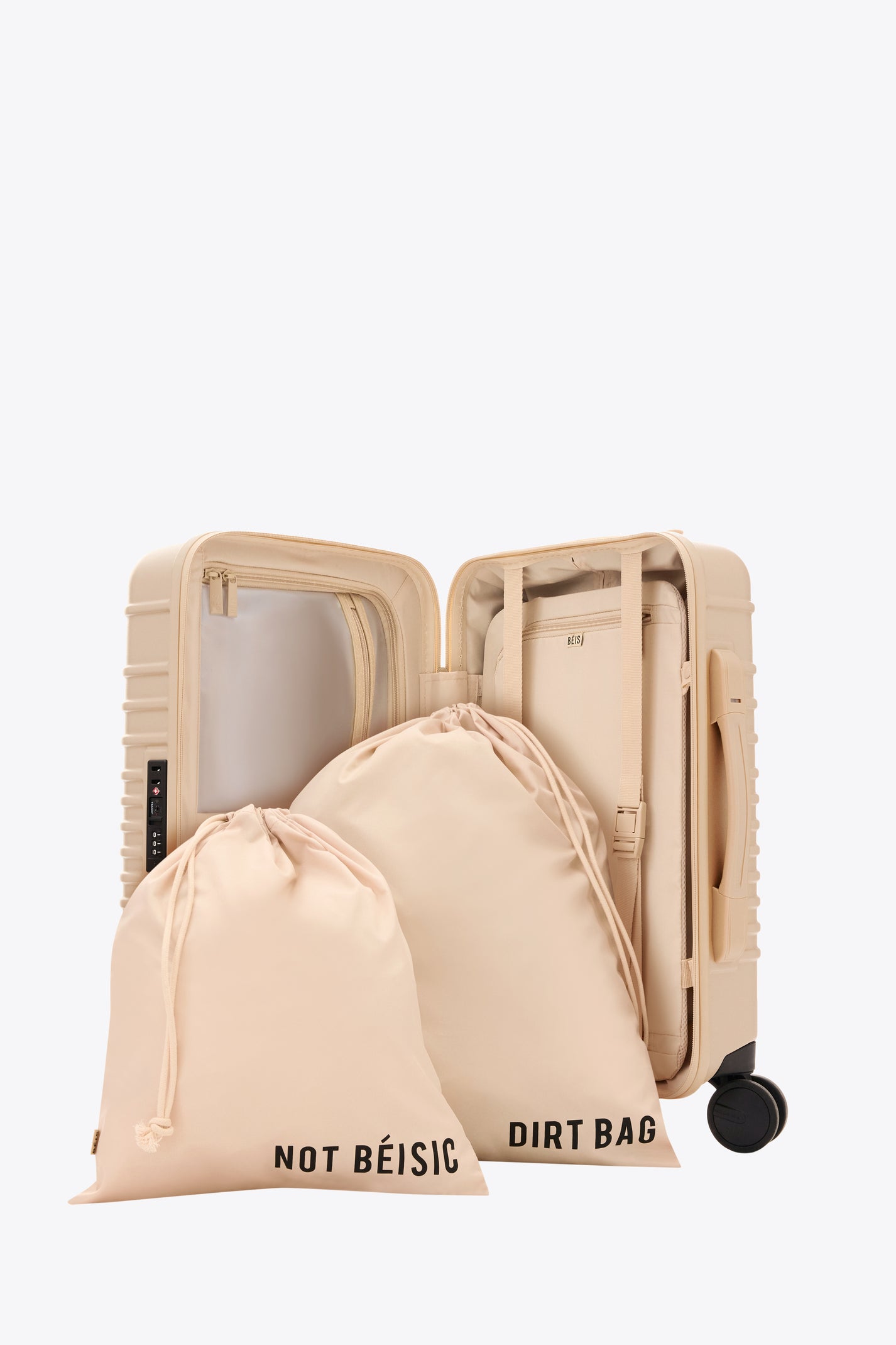 BÉIS 'The Small Carry-On Roller' in Beige - Beige Small Carry-On ...