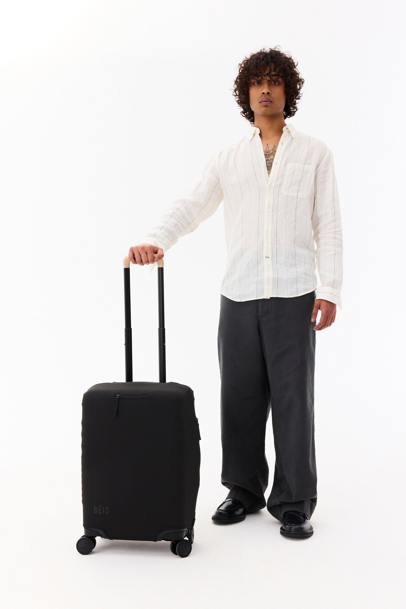 BÉIS 'The Carry-On Luggage Cover' in Black - Black Carry-On Luggage ...