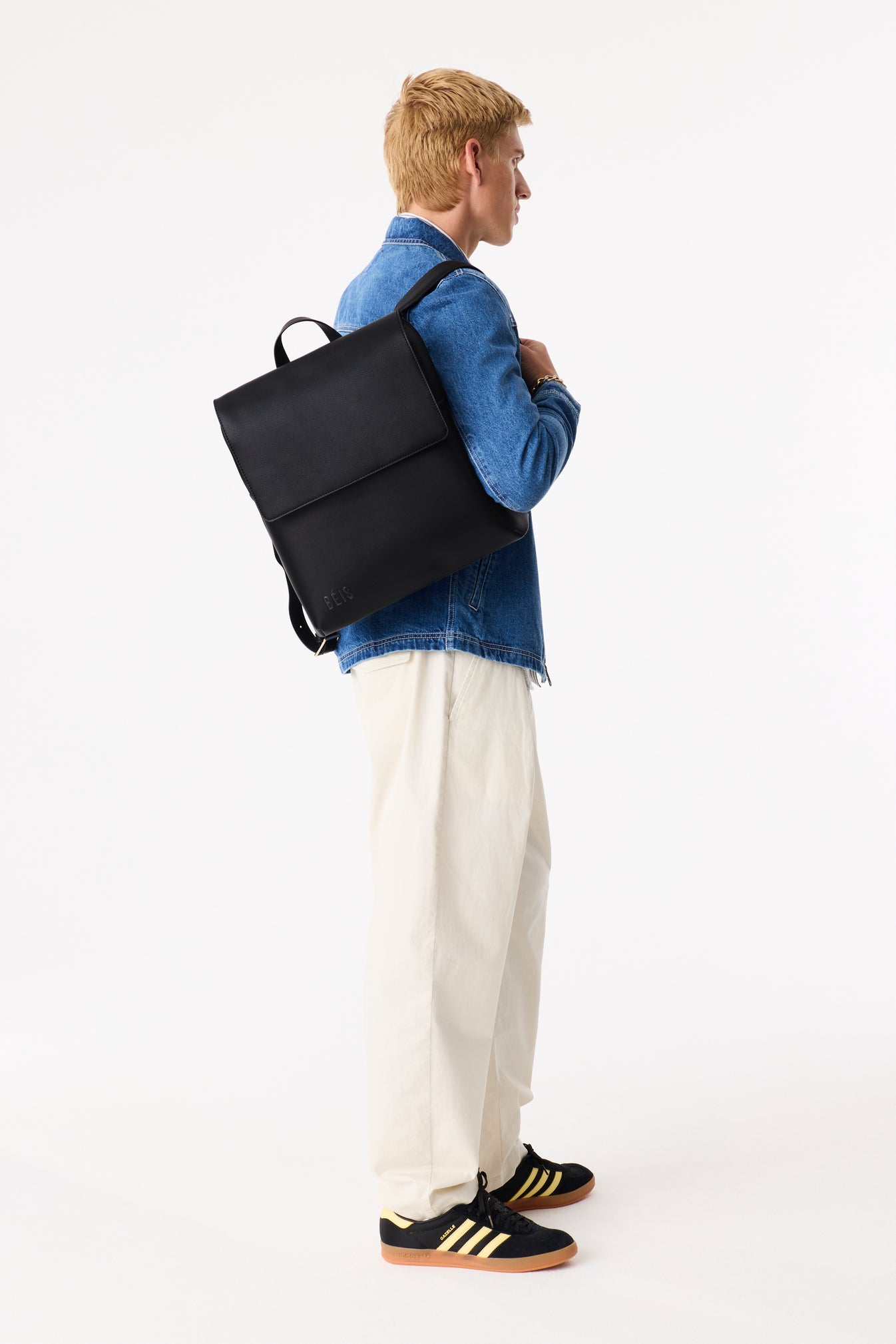 BÉIS 'The Wicked Backpack' in Black - Small Black Backpack for Work ...