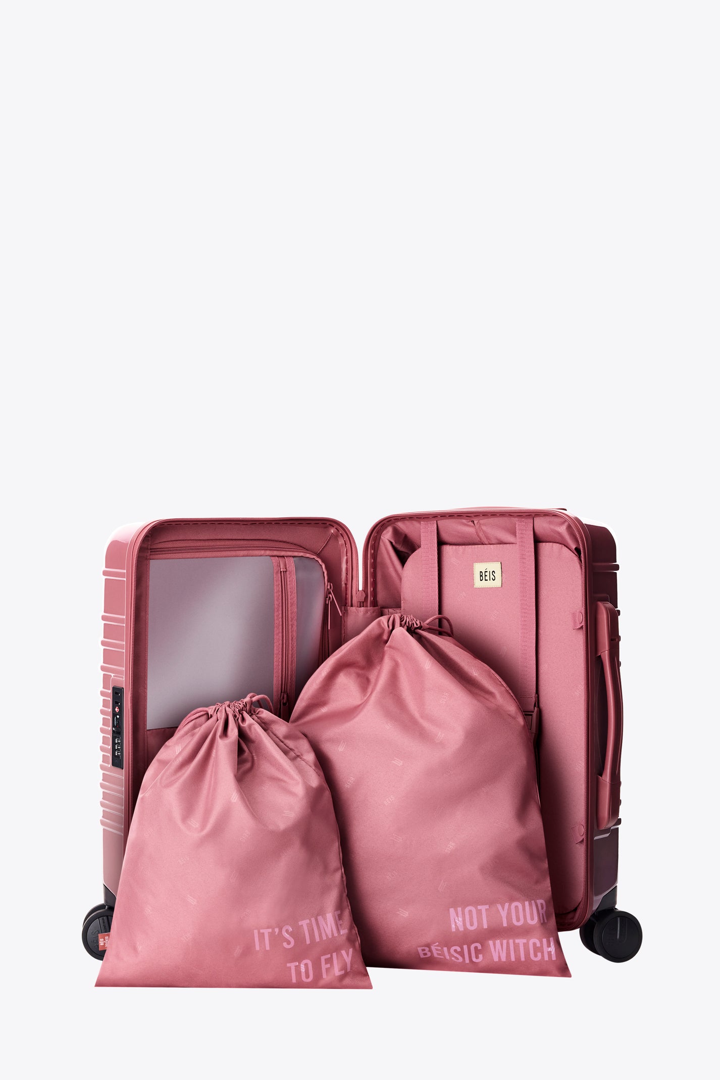 BÉIS 'The Small Carry-On Roller' in Wicked Pink - Iridescent Ombre Pink ...