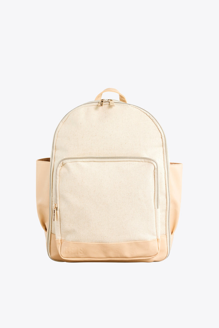 BÉIS 'The Backpack' in Beige - Beige Carry-On Travel Backpack & Laptop ...