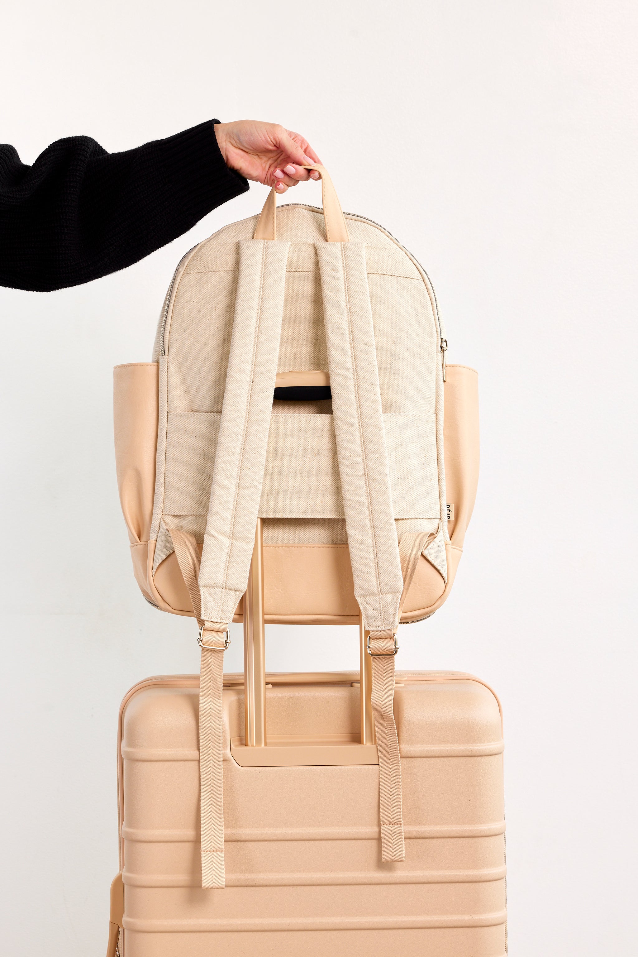 BÉIS 'The Backpack' in Beige - Beige Carry-On Travel Backpack & Laptop ...