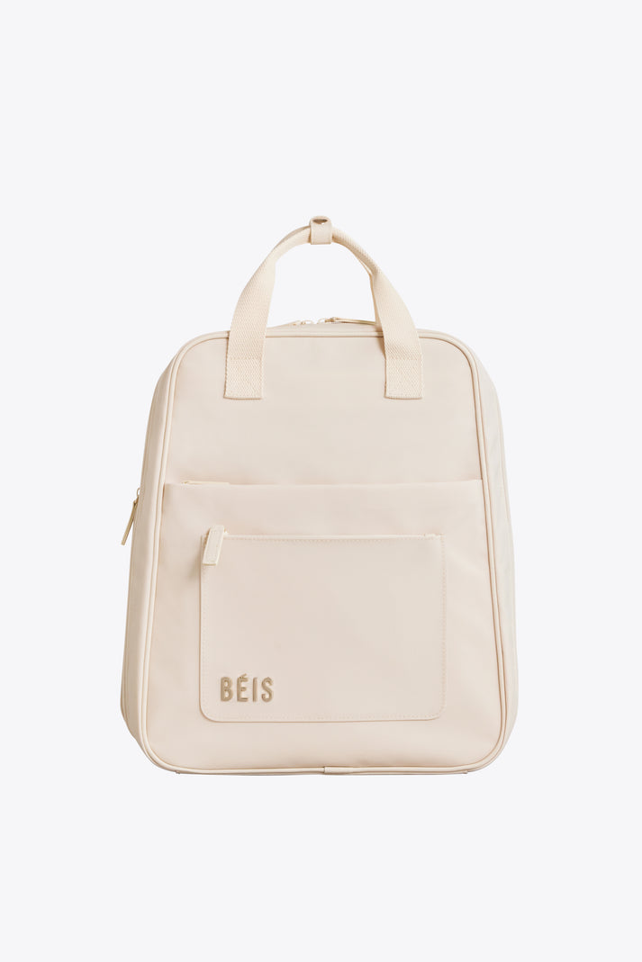 BÉIS 'The Expandable Backpack' in Beige - Expandable Travel Backpacks