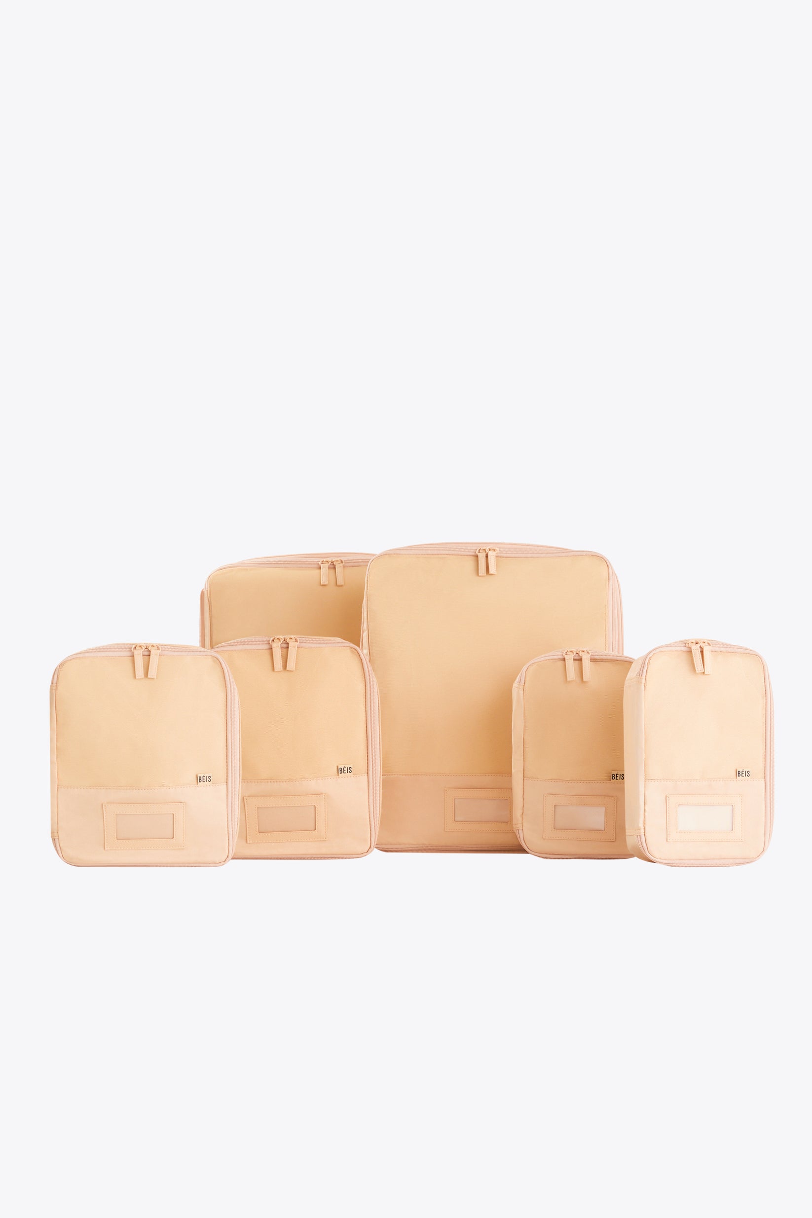 BÉIS 'The Compression Packing Cubes 6pc' in Beige - 6 Piece Set Of ...