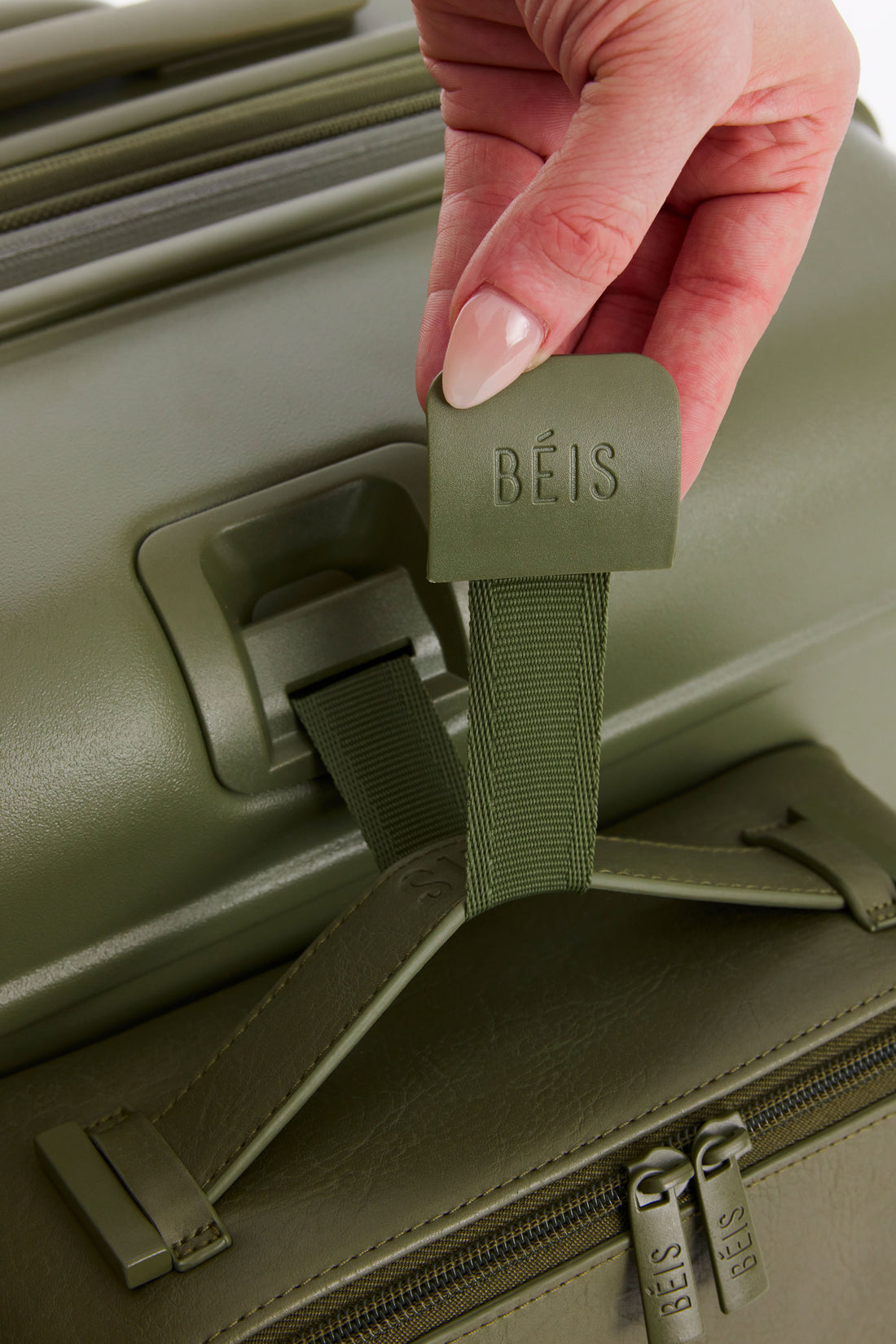 BÉIS 'The Carry-On Roller' in Olive - Olive Green Carry-On Luggage & Suitcases