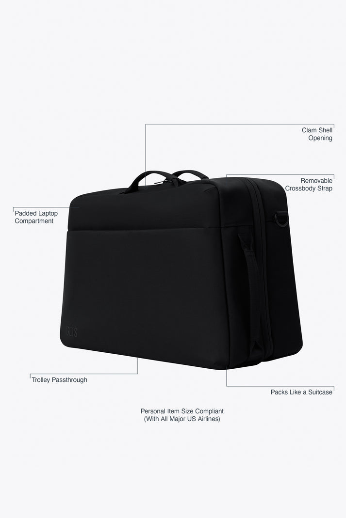 BÉIS 'The Ultimate Travel Duffle' in Black - Personal Item Travel ...