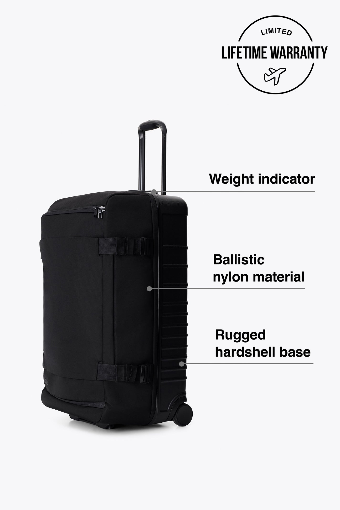 BÉIS 'The Pro-Rolling Duffle Check-In' in Black - Black Rolling Duffle ...