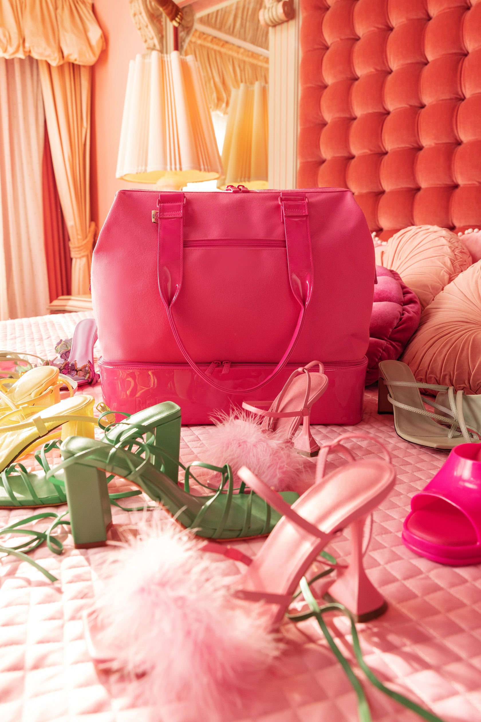 BÉIS 'The Mini Weekender' in Barbie™ Pink - Pink Overnight Bags & Small ...