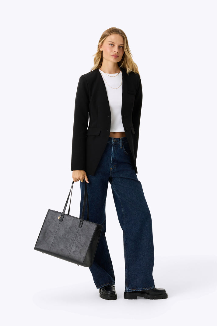 BÉIS 'The Work Tote' in Black - Black Work Bag For Women & Laptop Tote Bag