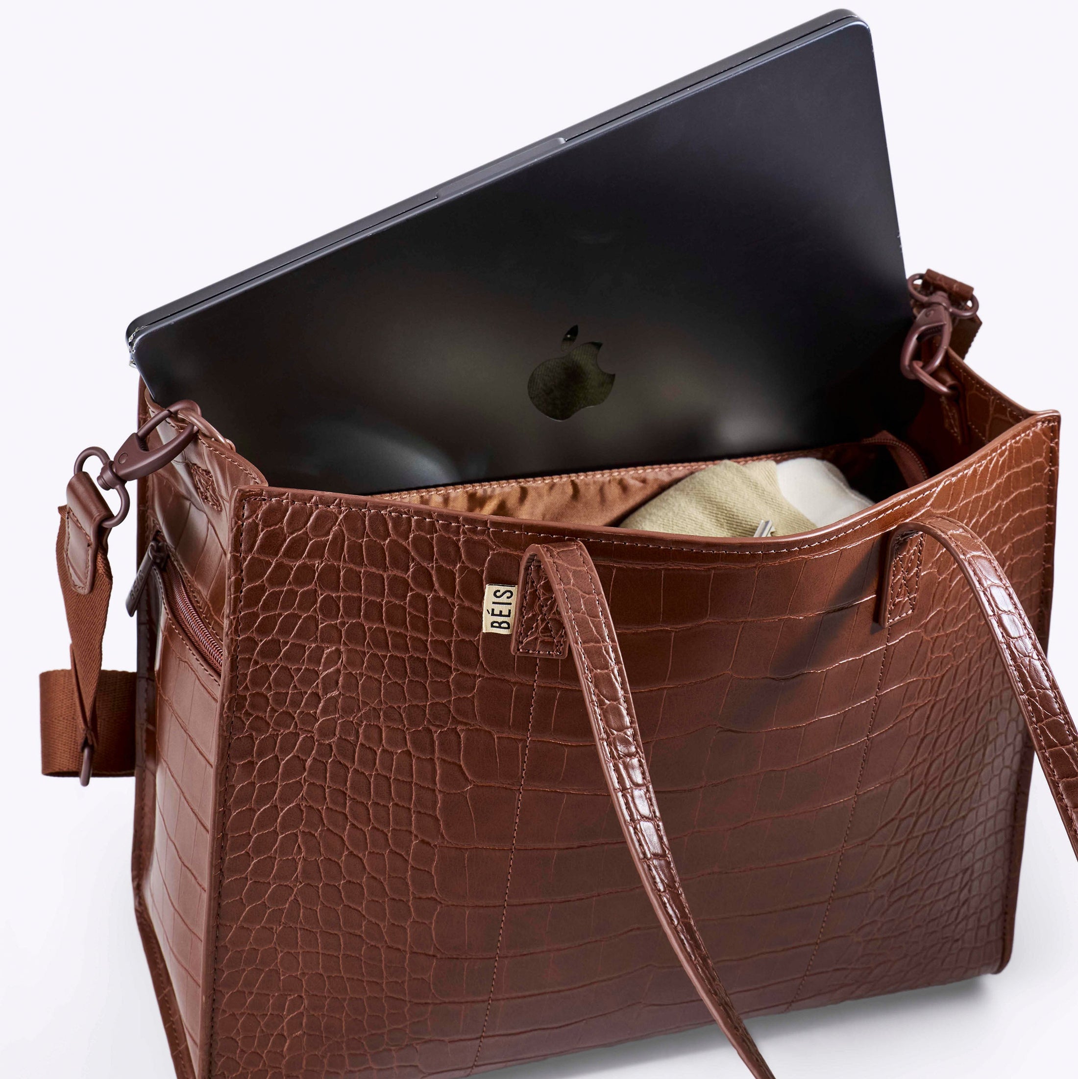 BÉIS 'The Work Tote' in Maple - Brown Laptop Bag & Office Work Tote