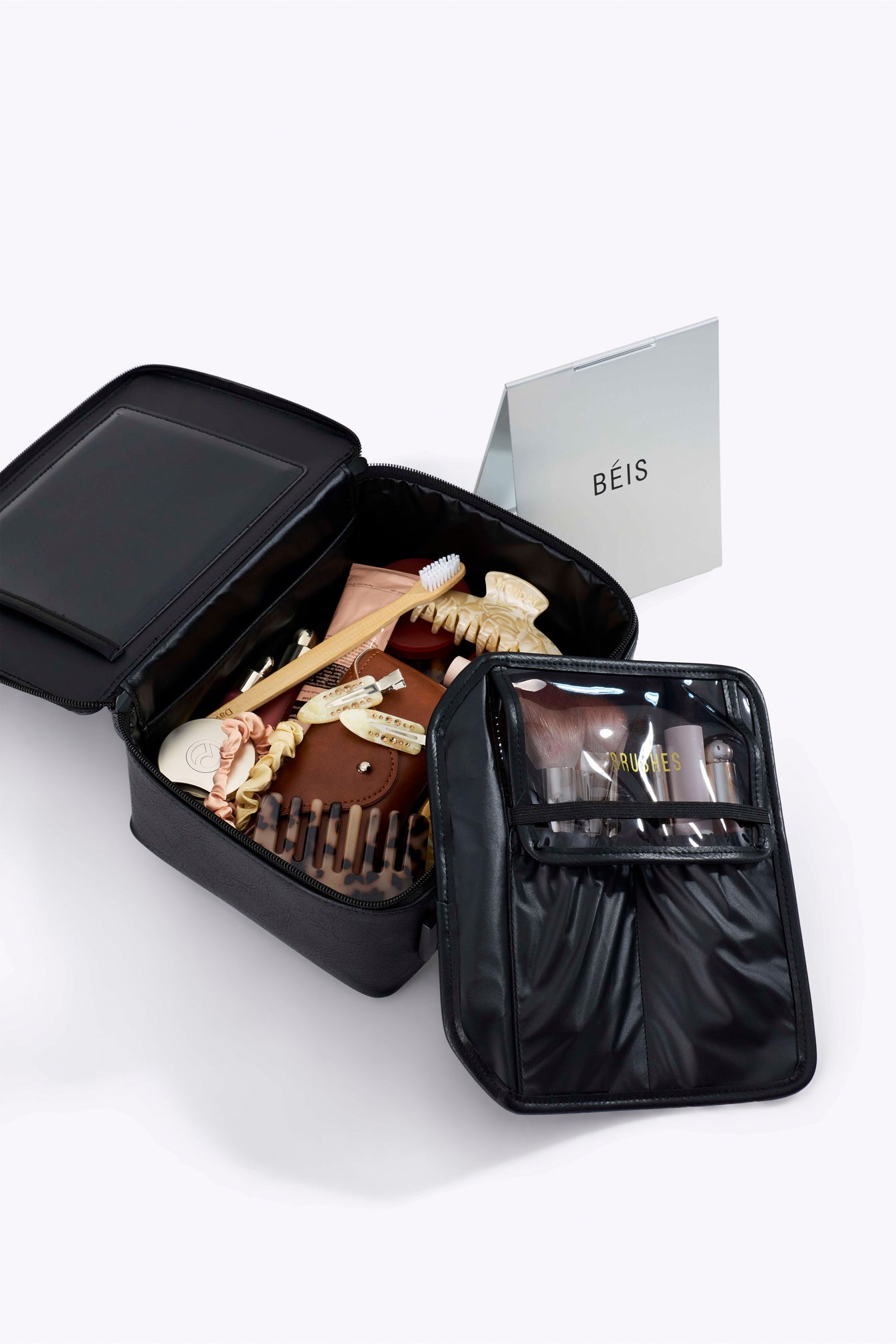 BÉIS 'The Cosmetic Case' in Black - Makeup Organizer & Makeup Travel Case
