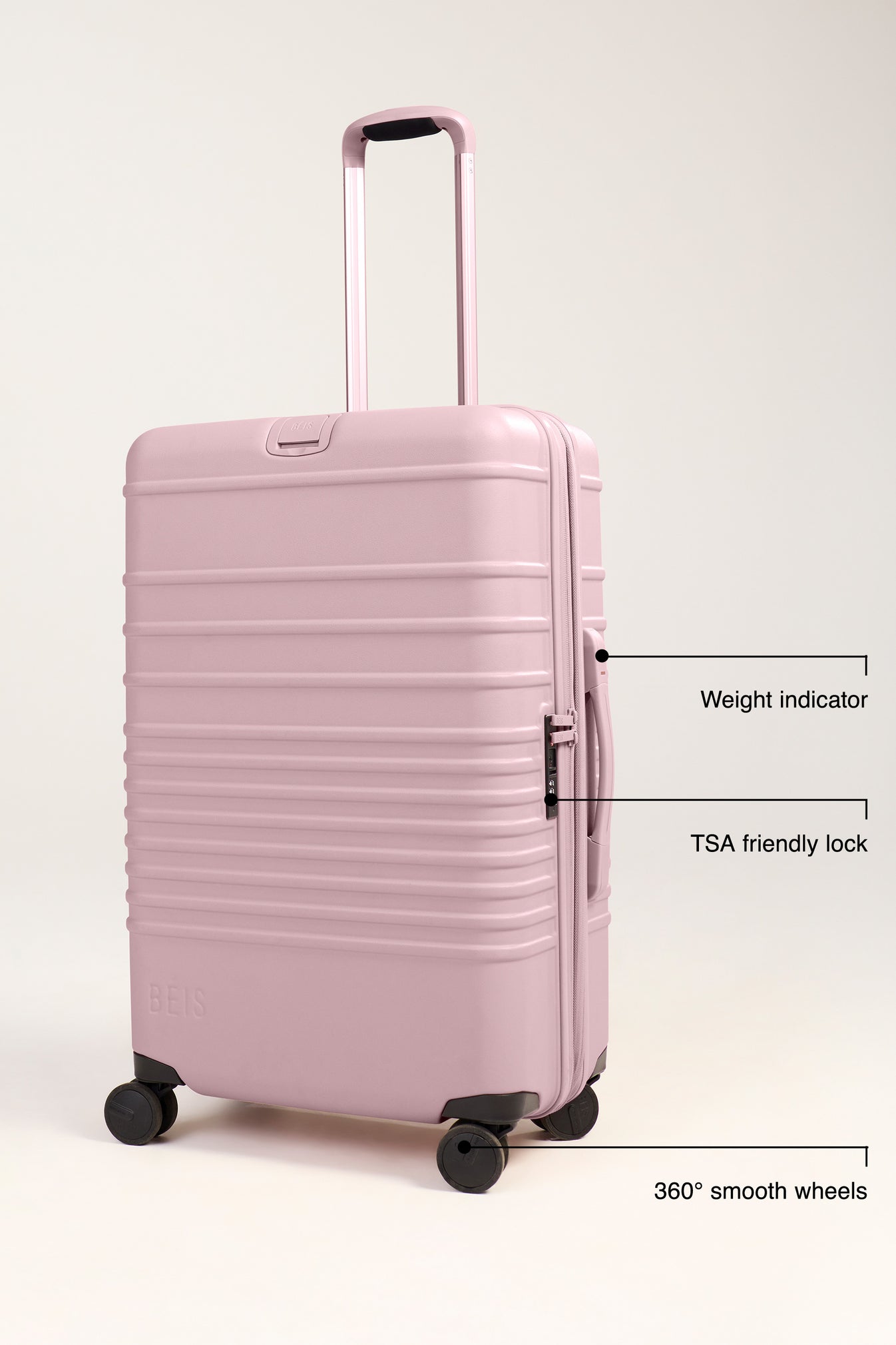 BÉIS 'The Medium Check-In Roller' in Atlas Pink - 26 in Pink Luggage ...