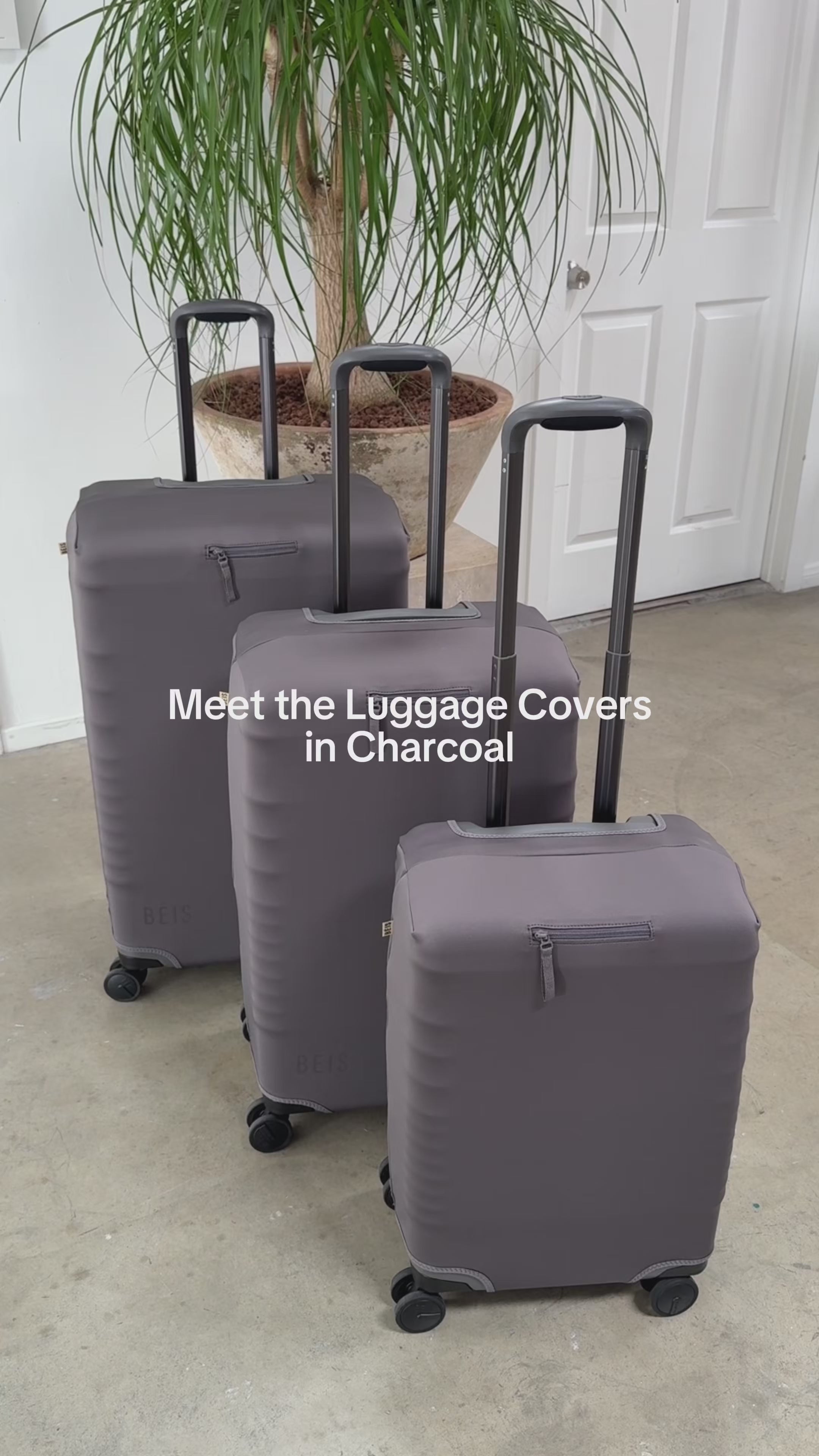 BÉIS 'The Large Check-In Luggage Cover' in Charcoal - 29" Luggage Cover ...