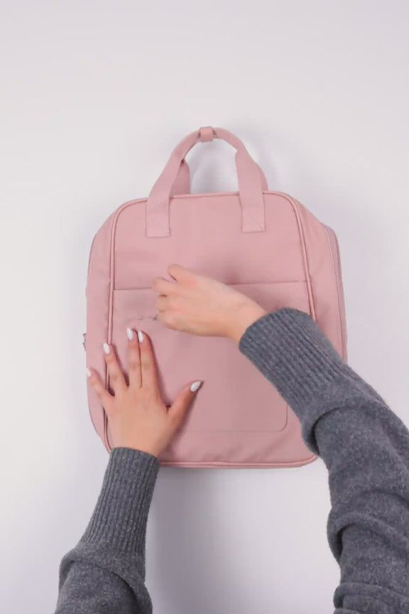 BÉIS 'The Expandable Backpack' in Atlas Pink - Expandable Travel ...