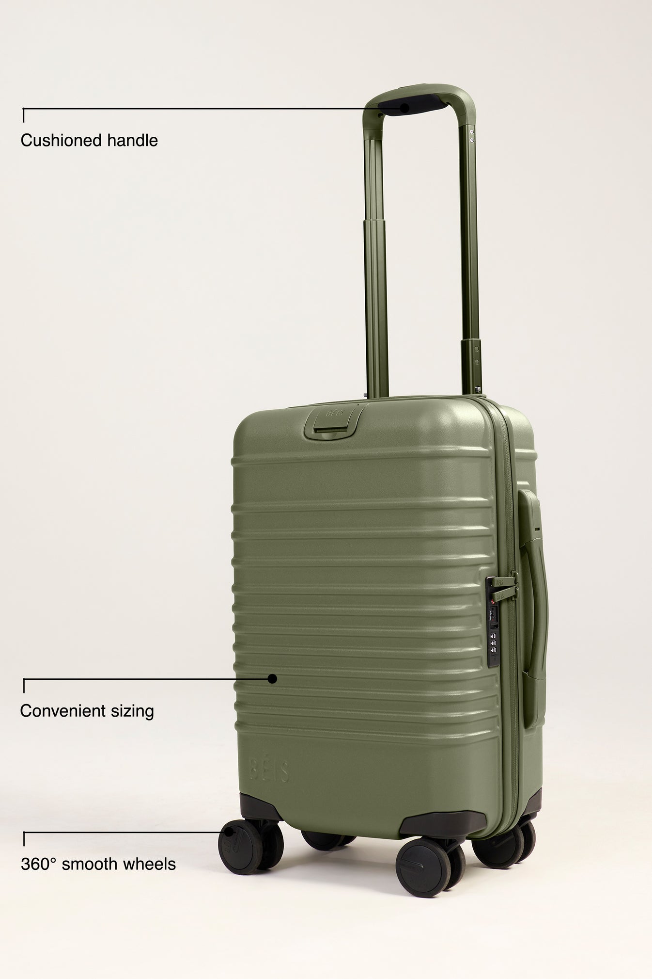 BÉIS 'The Small Carry-On Roller' in Olive - Olive Green Small Carry-On ...