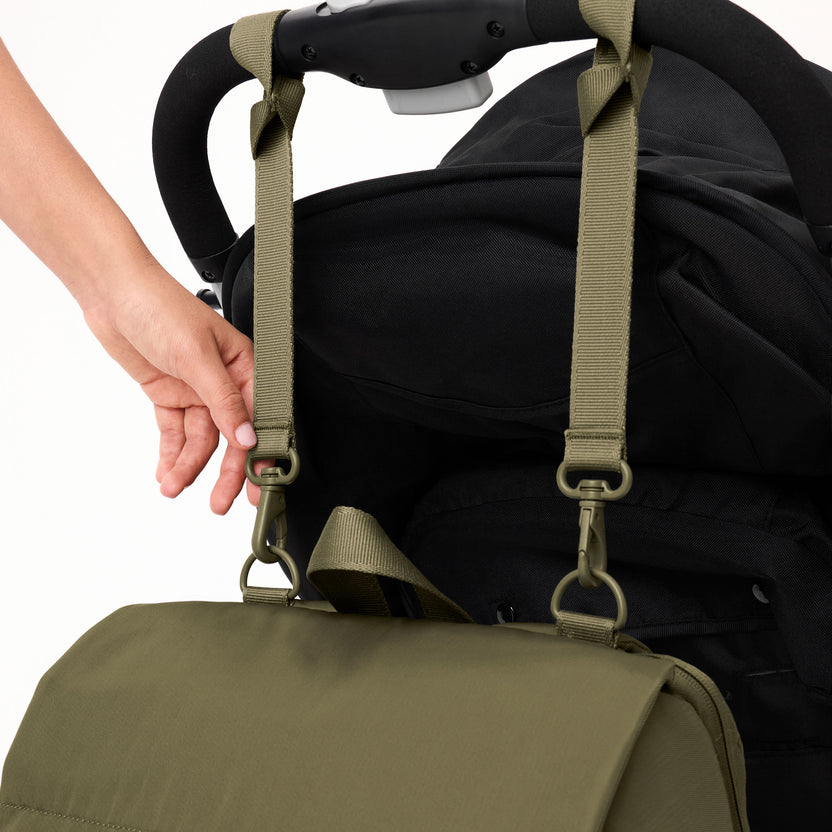 BÉIS 'The Ultimate Diaper Backpack' in Olive - Green Backpack Diaper Bag