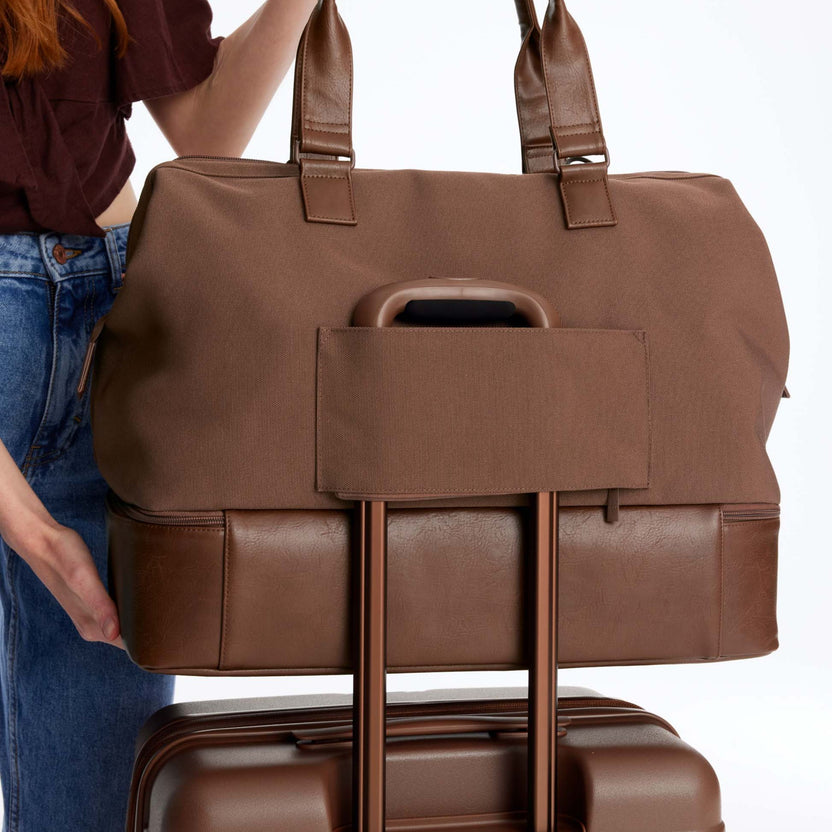 BÉIS 'The Mini Weekender' in Maple - Small Brown Overnight & Weekend Bag
