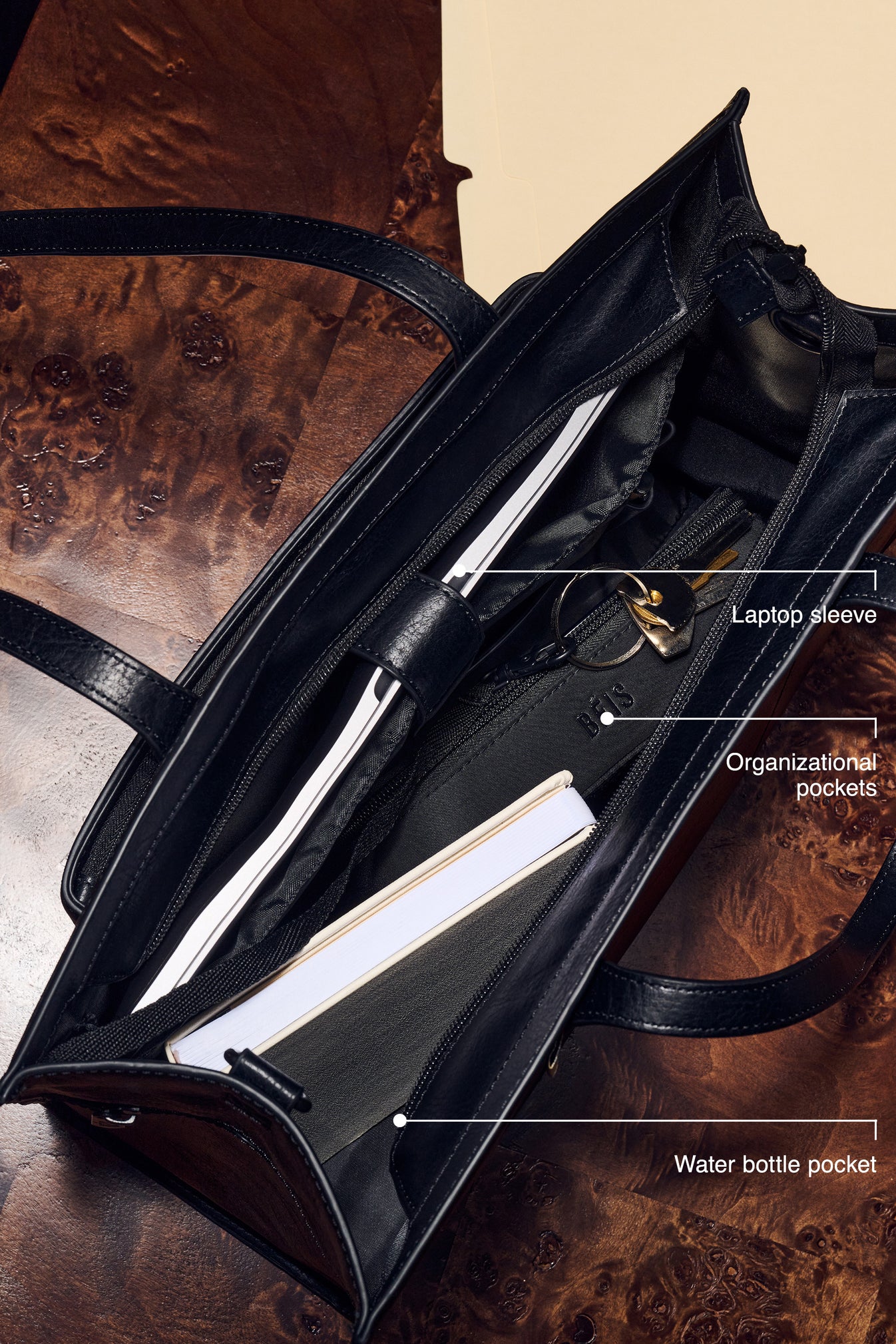 BÉIS 'The Work Tote' in Black - Black Work Bag For Women & Laptop Tote Bag